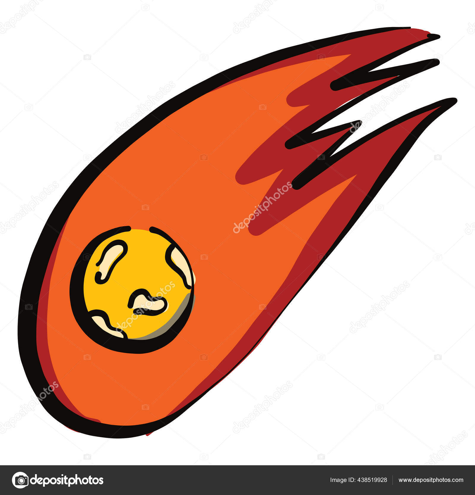 Falling Meteorite Illustration Vector White Background Stock Vector by ...