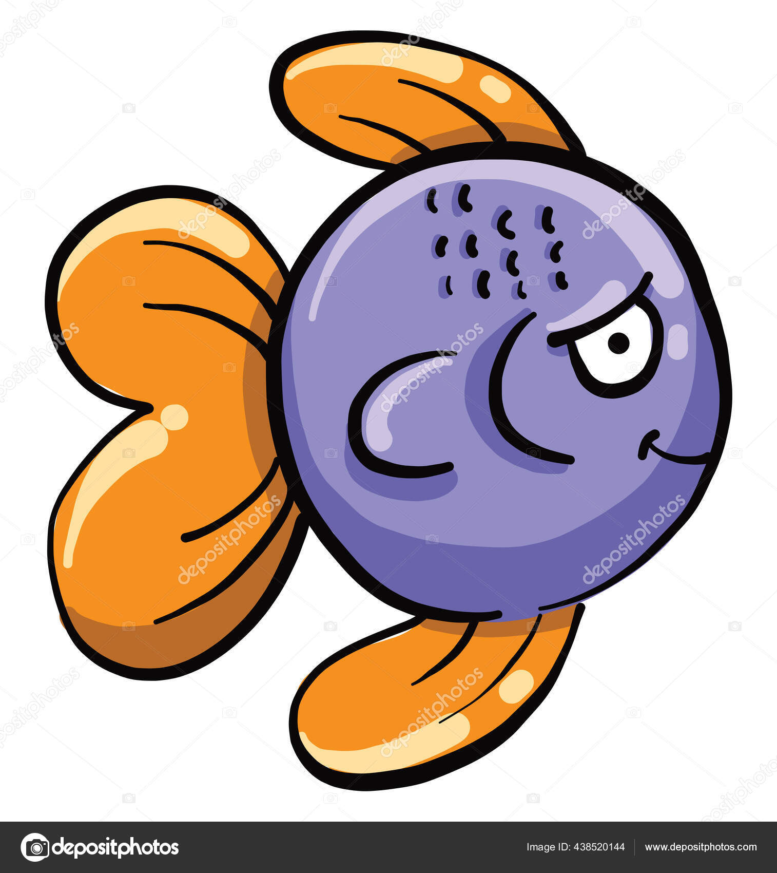 Funny Fish Illustration Vector White Background Stock Vector by ...