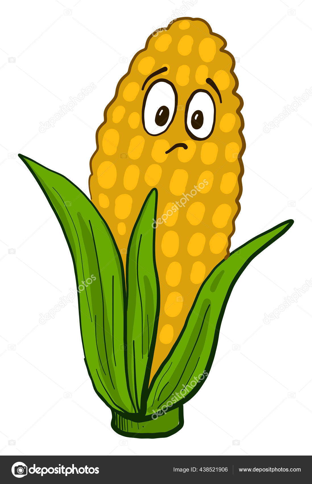 Sad Corn Illustration Vector White Background Stock Vector by ©Morphart ...