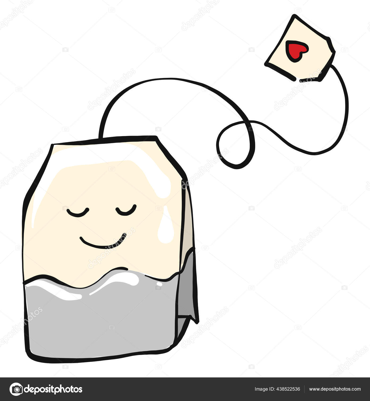 Small Tea Bag Illustration Vector White Background Stock Vector Image ...