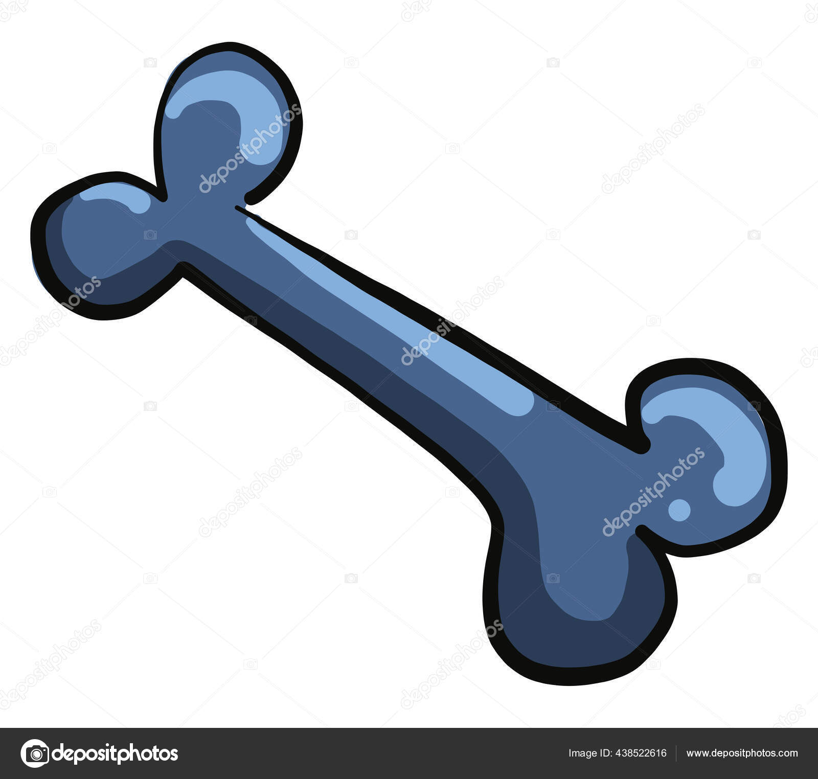 Blue Bone Toy Illustration Vector White Background Stock Vector by ...