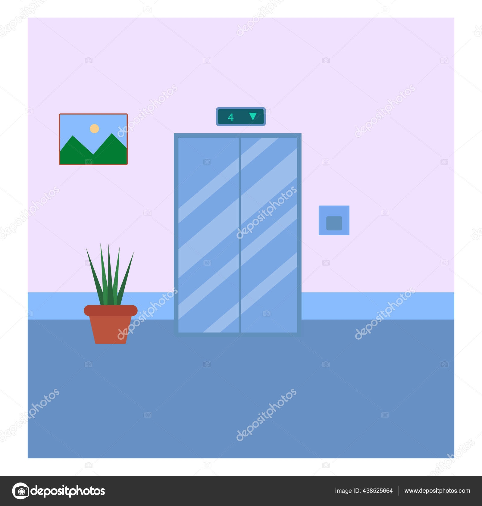 Elevator Building Illustration Vector White Background Stock Vector ...
