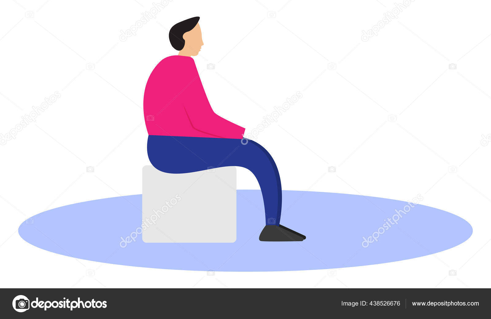 Sitting Man Illustration Vector White Background Stock Vector Image by ...