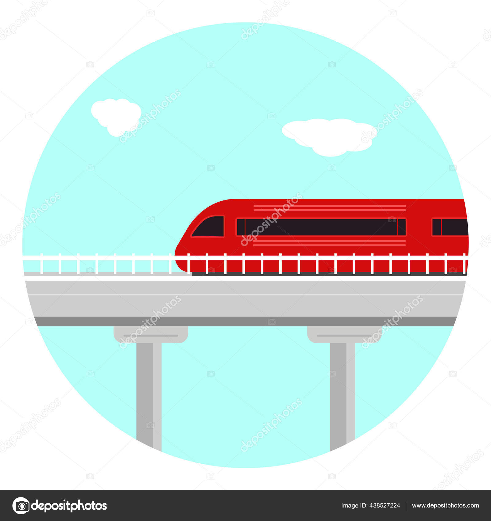 Train Bridge Illustration Vector White Background Stock Vector by ...