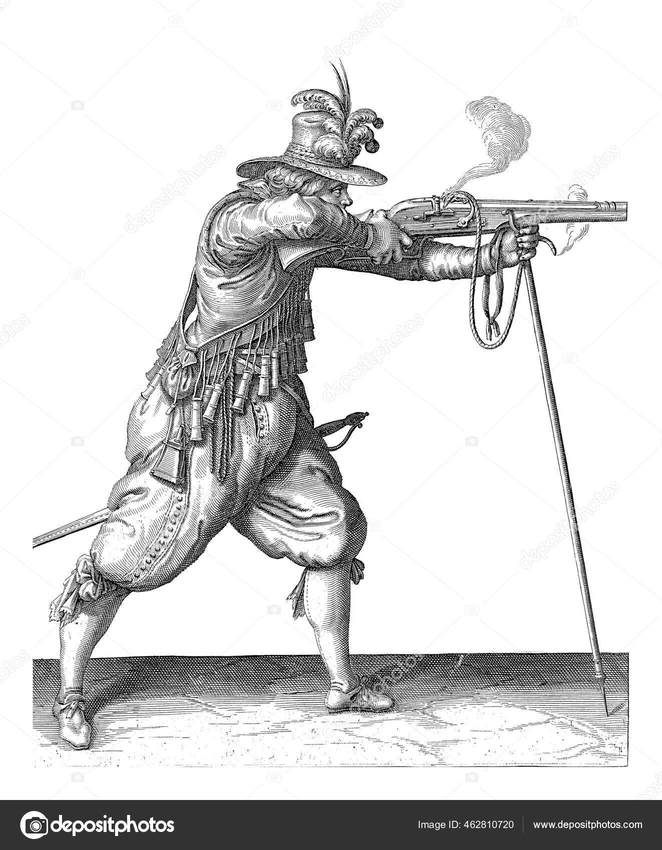 Soldier Full Length Right Aiming Musket Particular Type Firearm Both ...