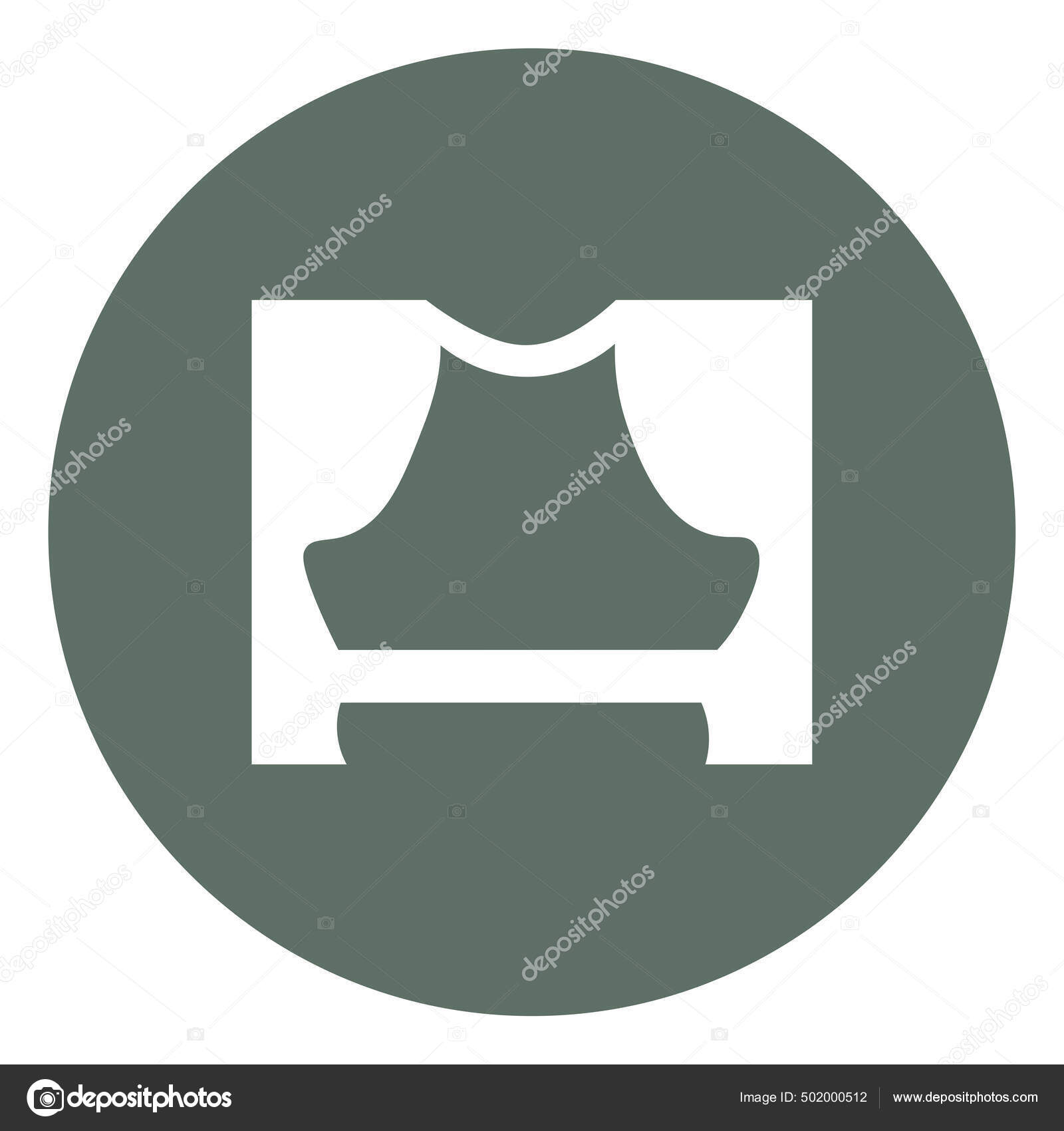 Theater Stage Icon Illustration Vector White Background Stock Vector by ...