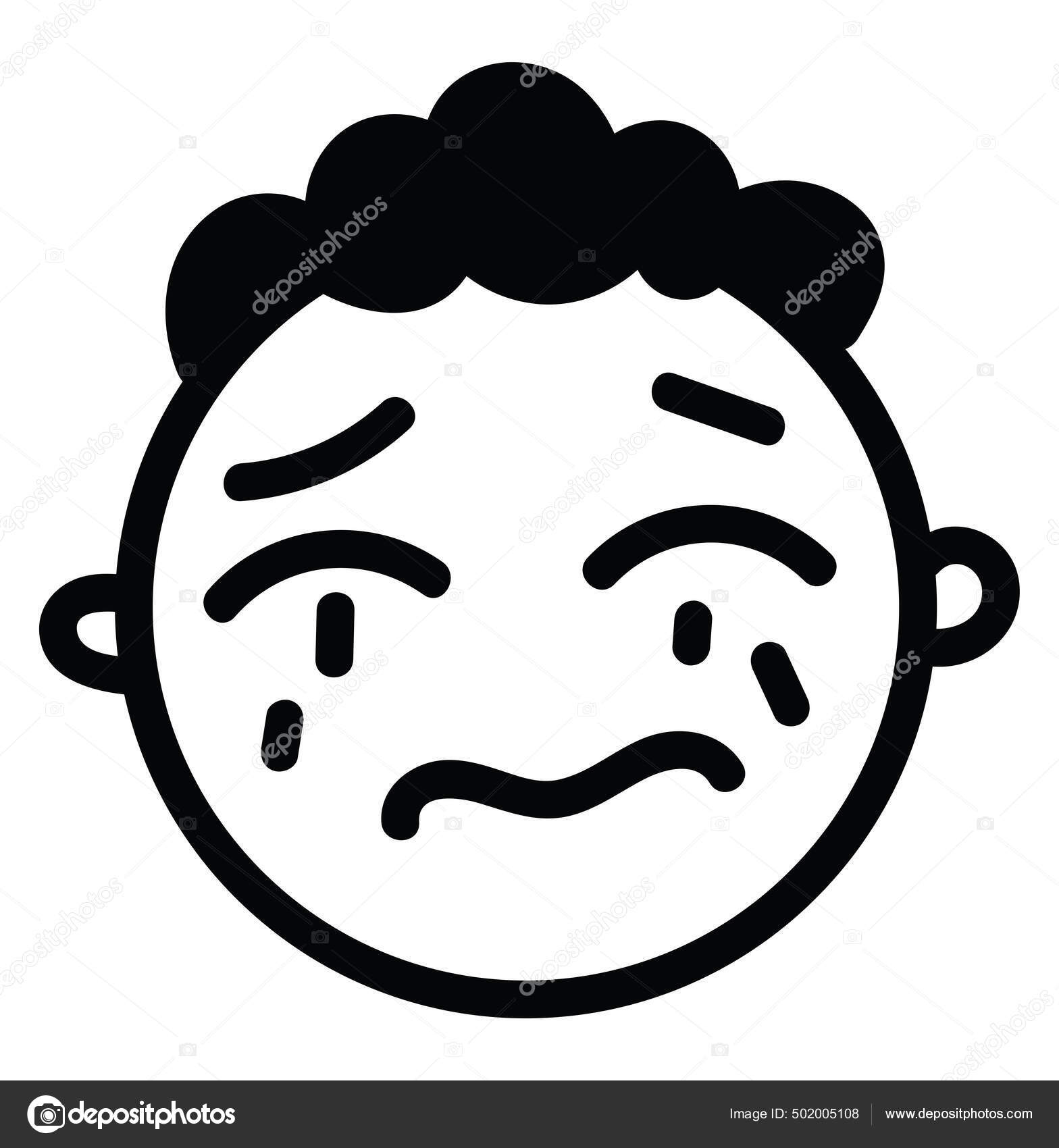 Crying Boy Icon Illustration Vector White Background Stock Vector by ...