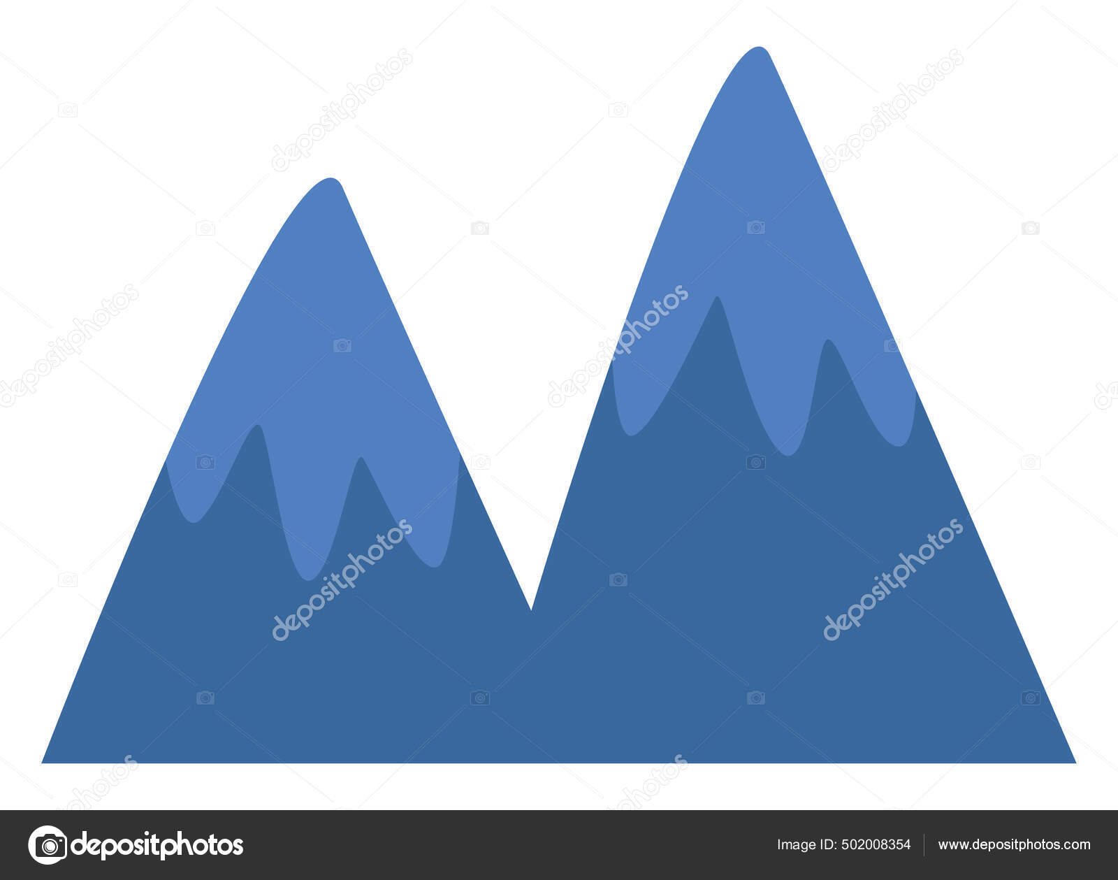 Two Blue Mountains Icon Illustration Vector White Background Stock ...