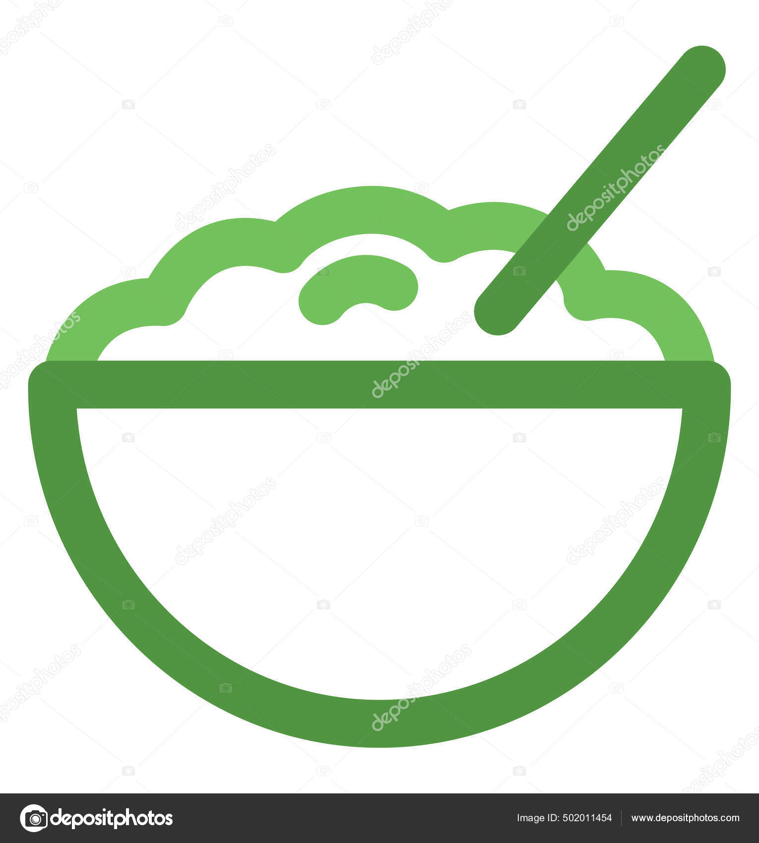 Cooked Rice Icon Illustration Vector White Background Stock Vector by ...
