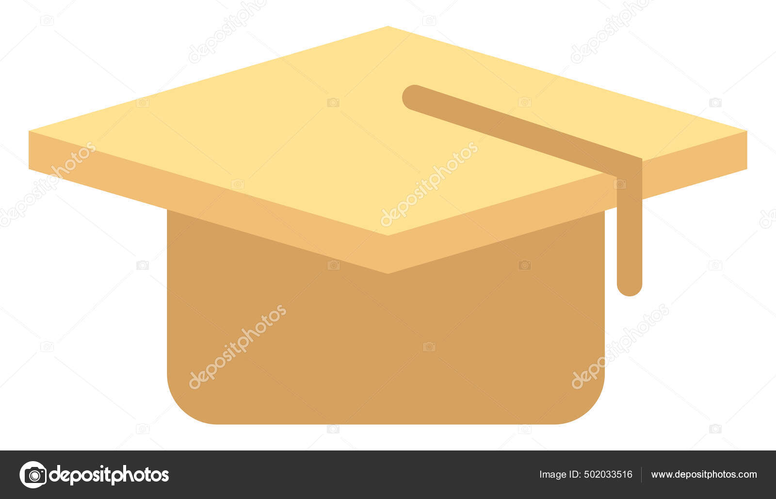 Golden Graduation Hat Illustration White Background Stock Vector by ...
