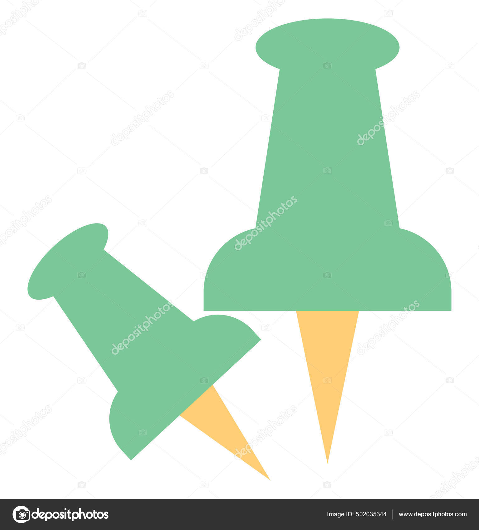Green Pins Illustration White Background Stock Vector by ©Morphart ...