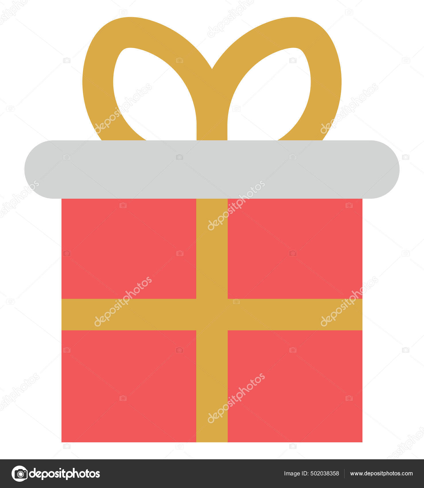 Red Christmas Present Illustration White Background Stock Vector by ...