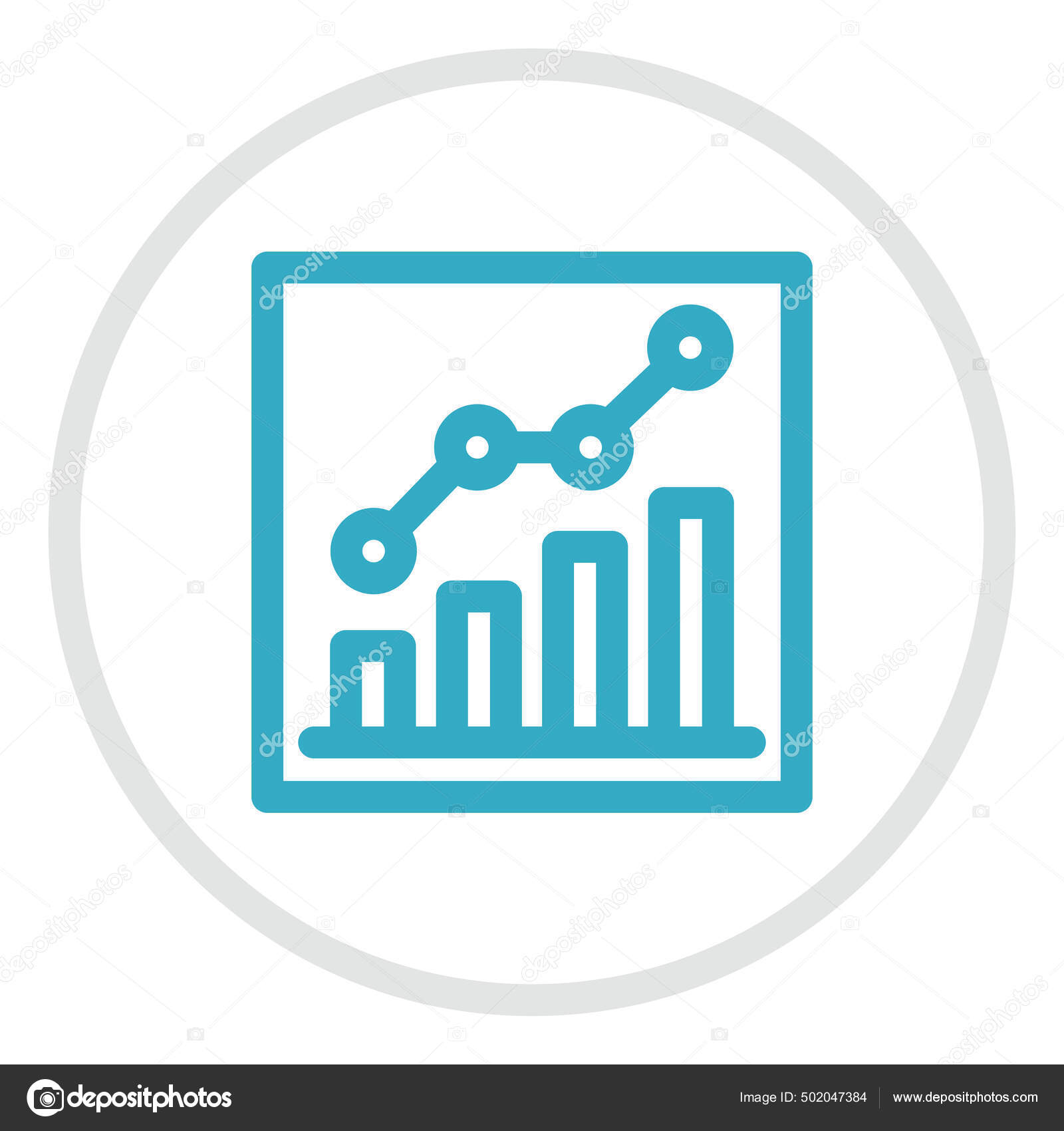 Blue Business Graph Illustration Vector White Background Stock Vector ...