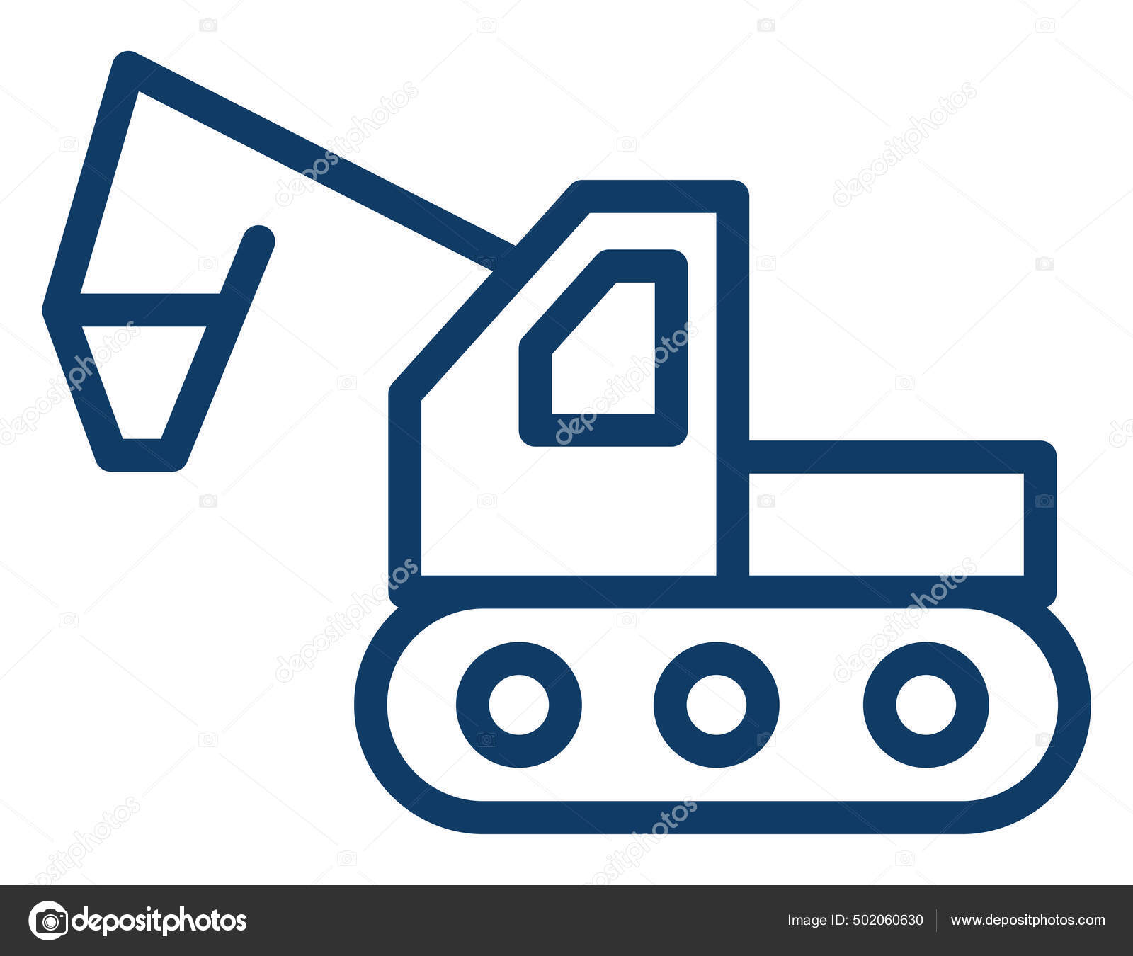 Blue Excavator Illustration Vector White Background Stock Vector by ...