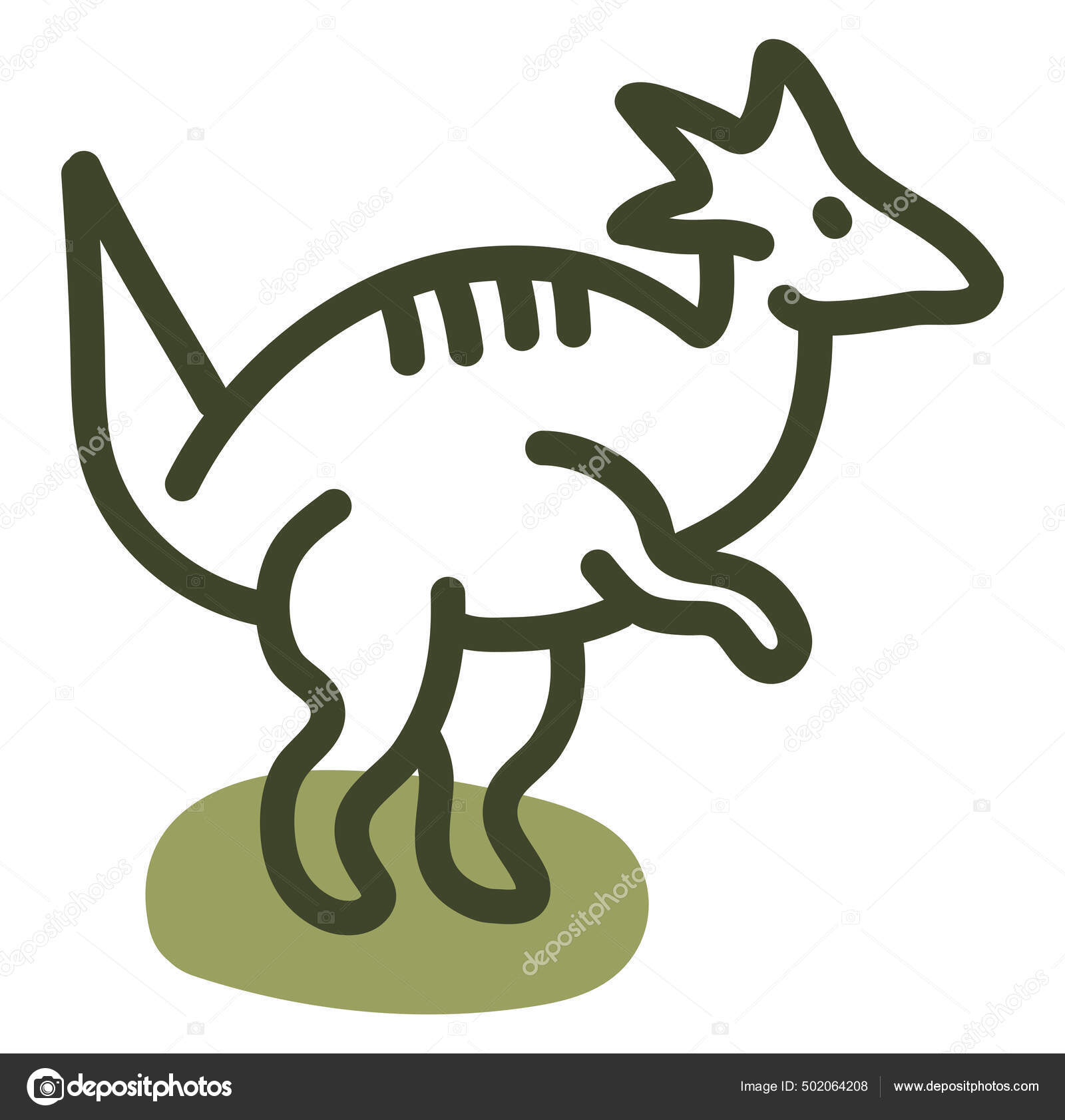 Green Pachycephalosaurus Illustration Vector White Background Stock ...