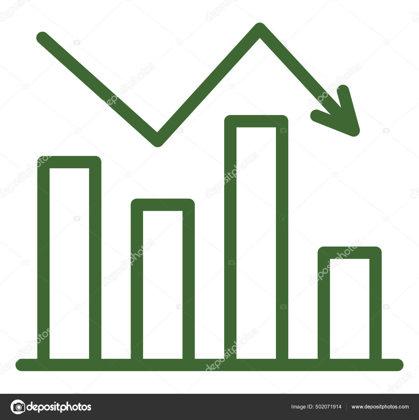 Failing Graph Illustration Vector White Background Stock Vector by ...