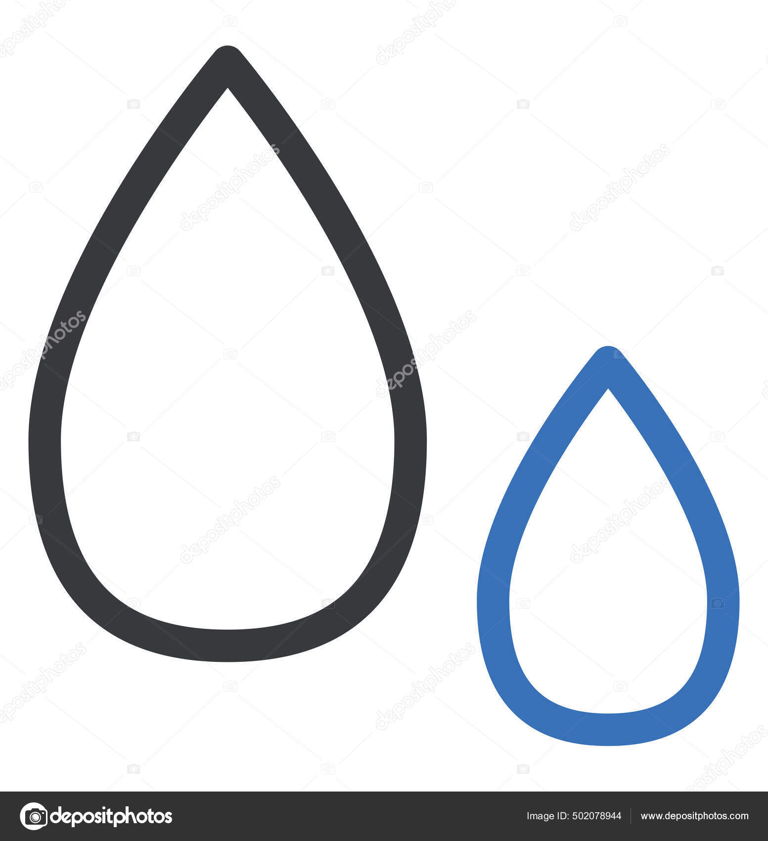 Two Water Drops Illustration Vector White Background Stock Vector by ...