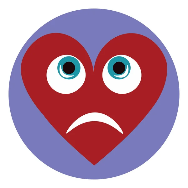 Emoji of a sad rose-colored heart set on isolated white backgrou Stock ...