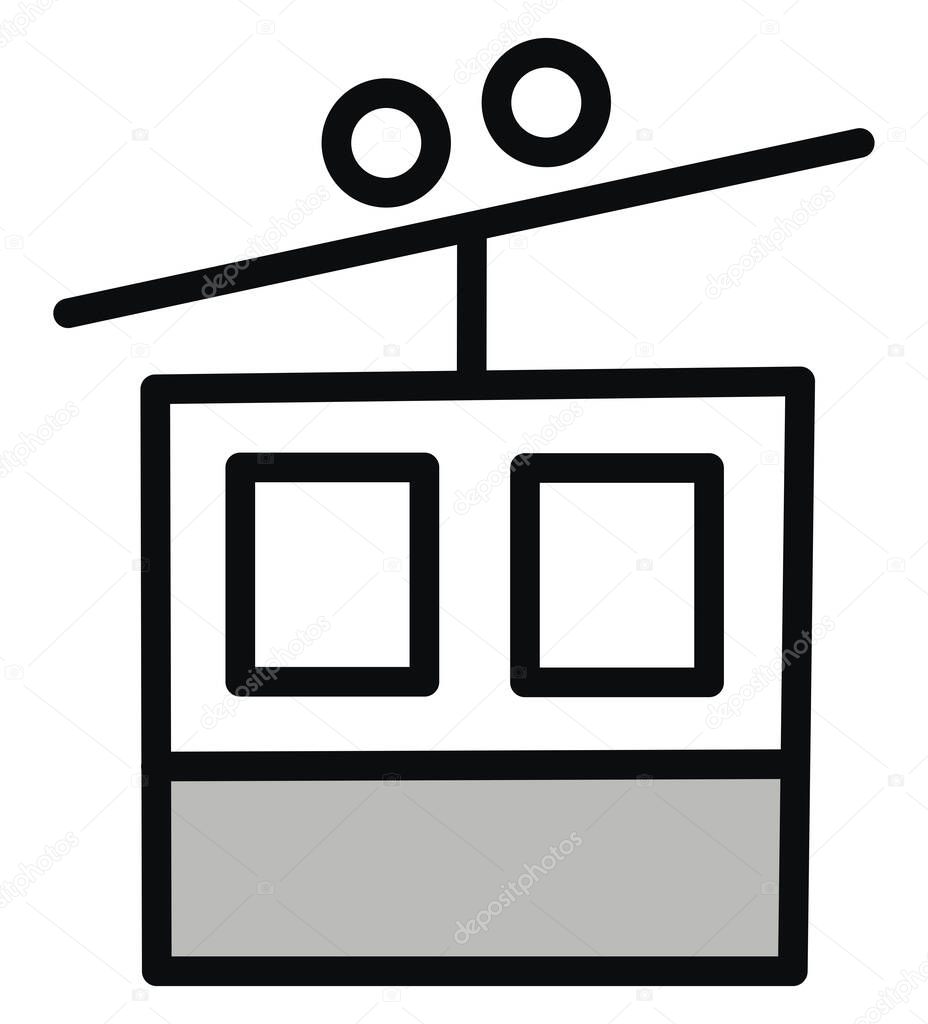 Famoso Teleférico Ilustración Vector Sobre Fondo Blanco Vector de stock ...