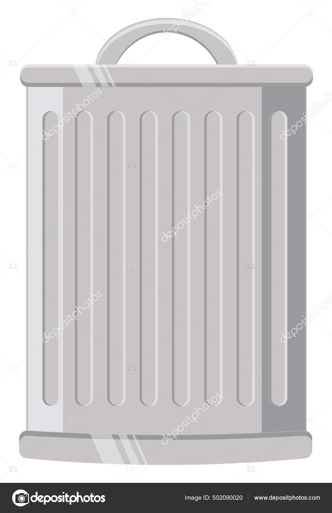 Grey Dustbin Illustration Vector White Background Stock Vector by ...