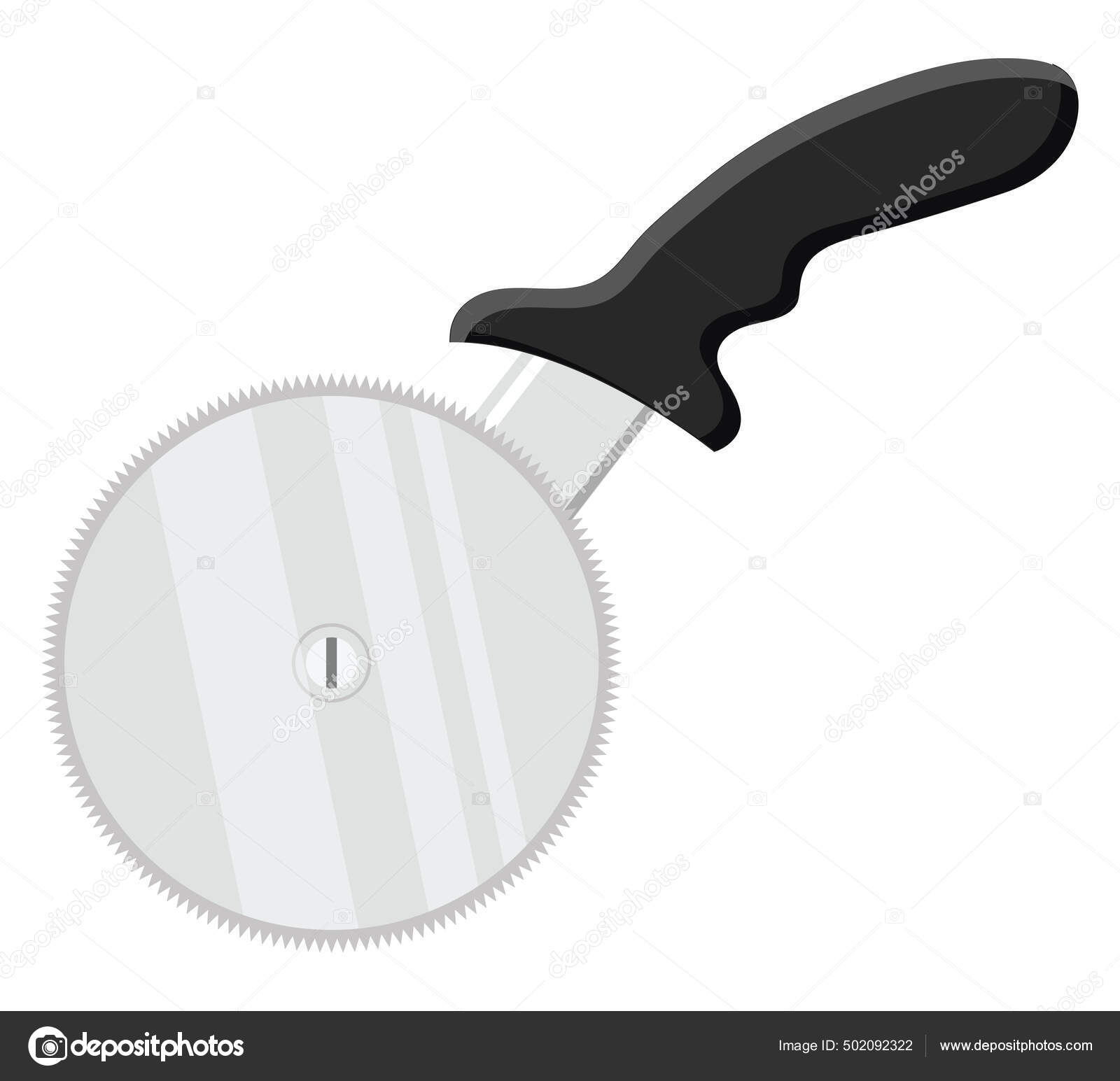 Black Pizza Cutter Illustration Vector White Background Stock Vector by ...