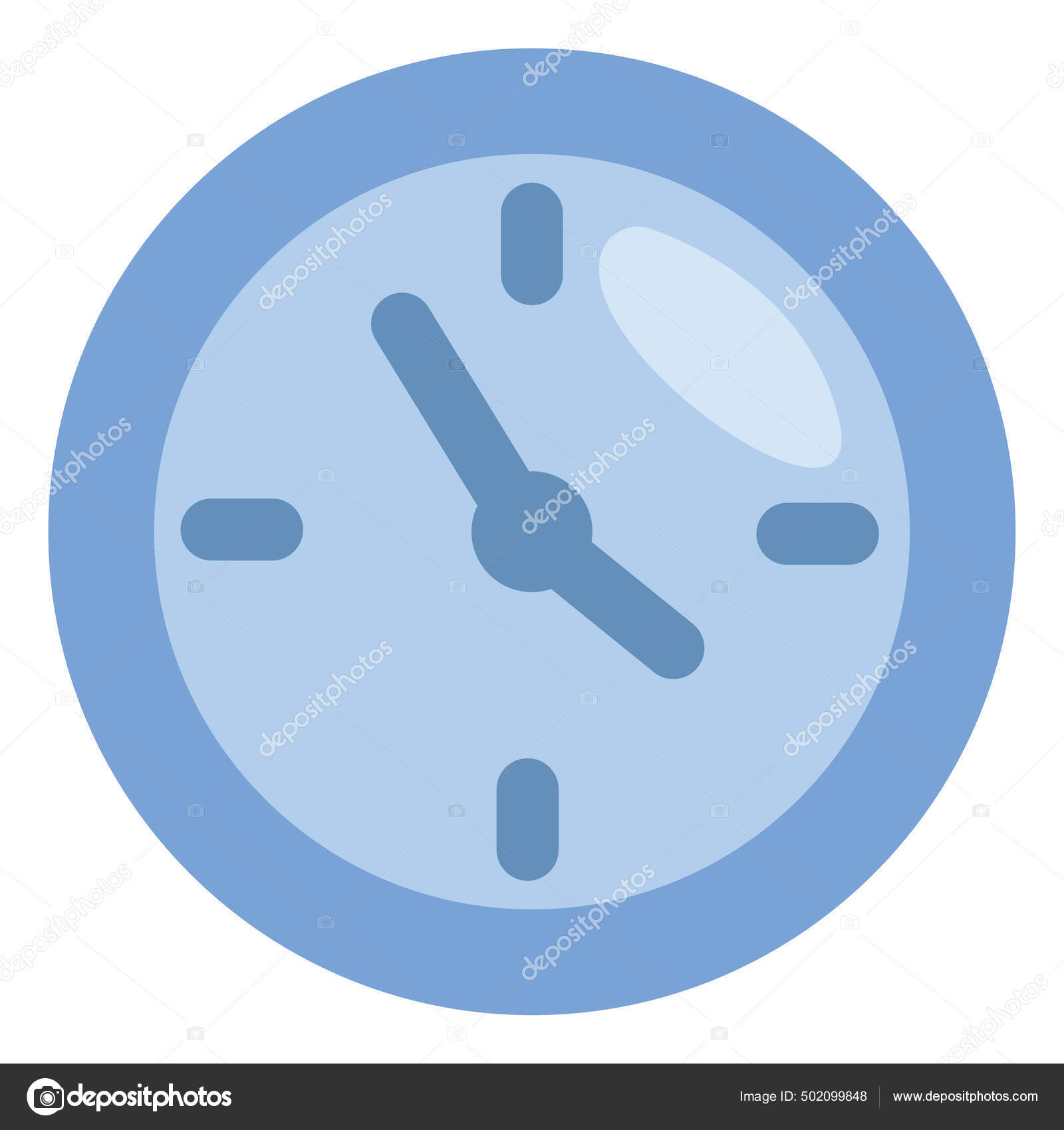 Blue Bank Clock Illustration Vector White Background Stock Vector by ...