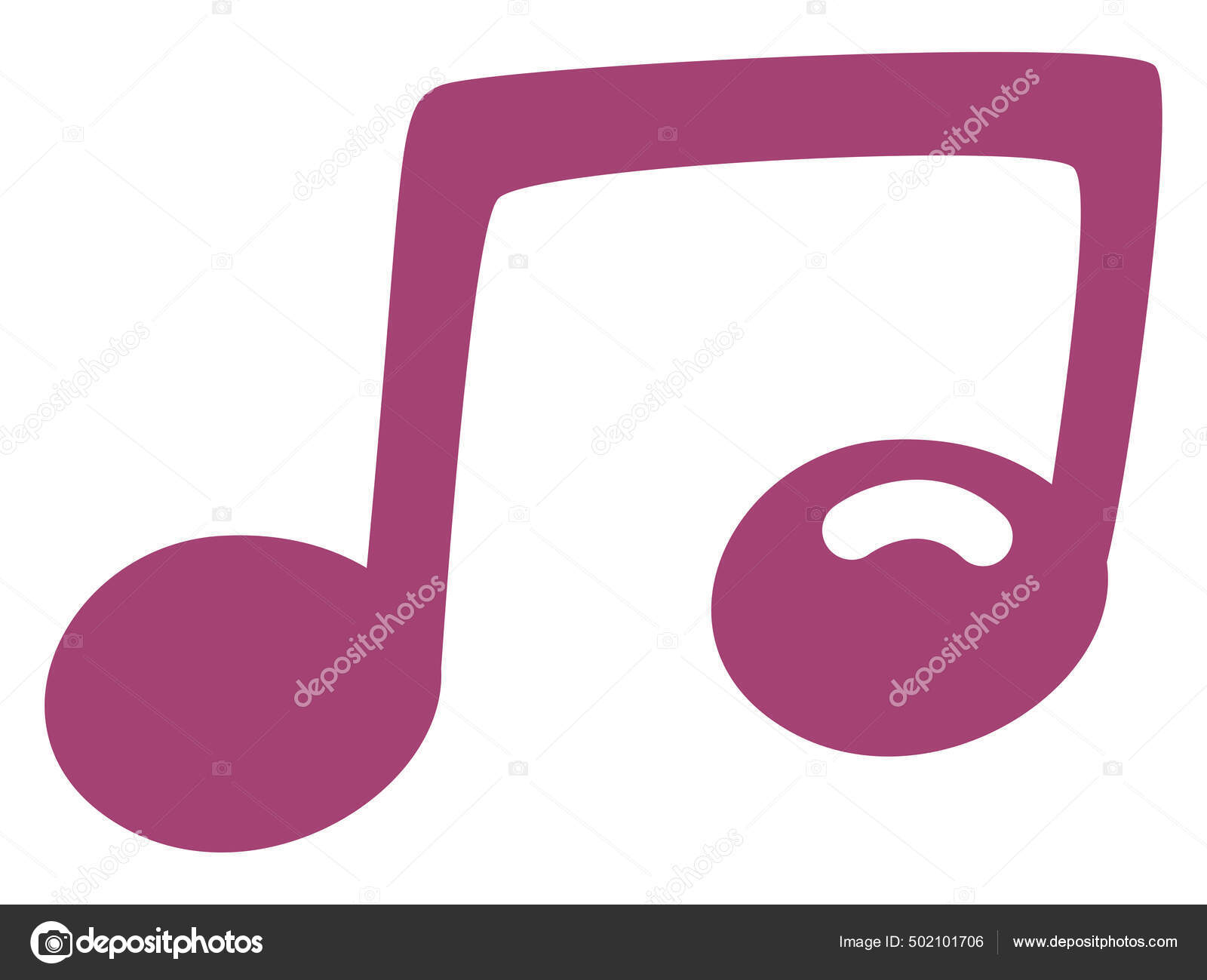 Pink Music Note Illustration Vector White Background Stock Vector by ...
