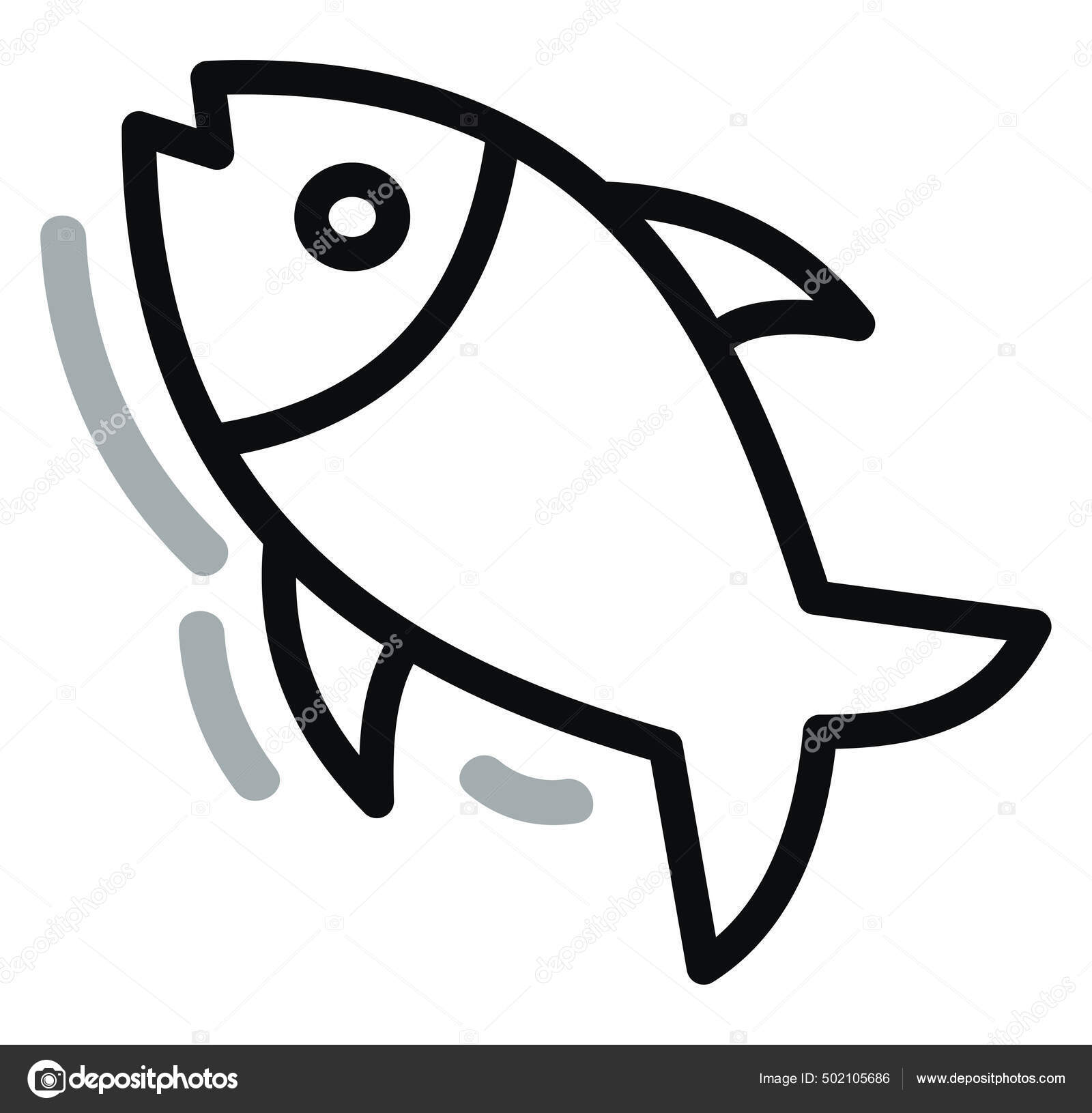 Pescado Frito Ilustración Vector Sobre Fondo Blanco Vector de stock ...