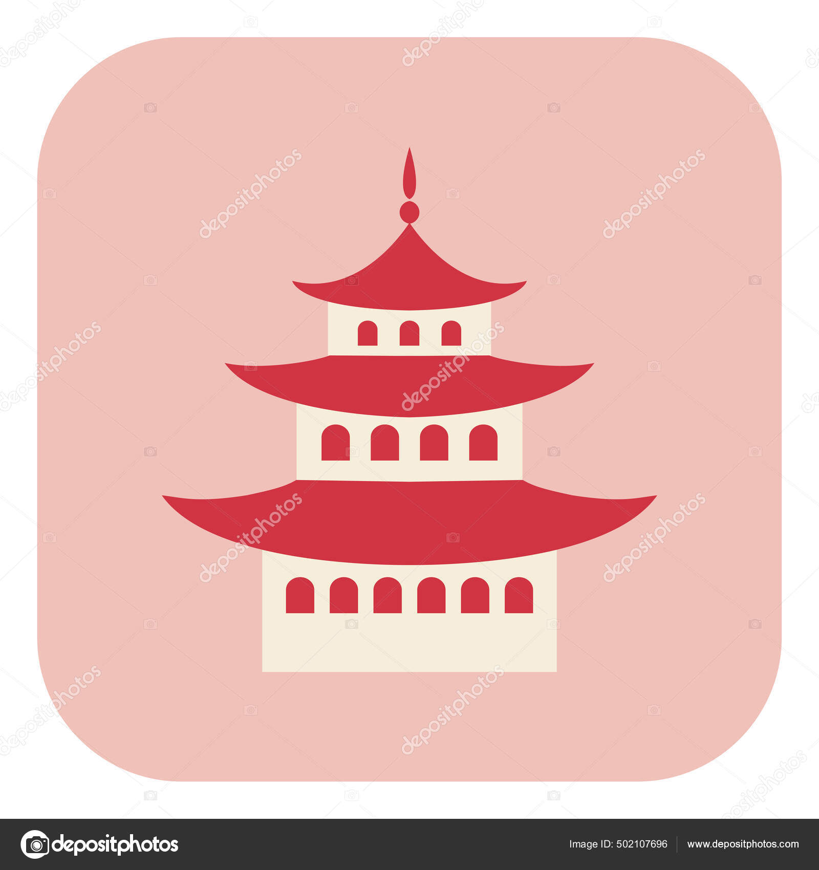 Japan Castle Illustration Vector White Background Stock Vector by ...