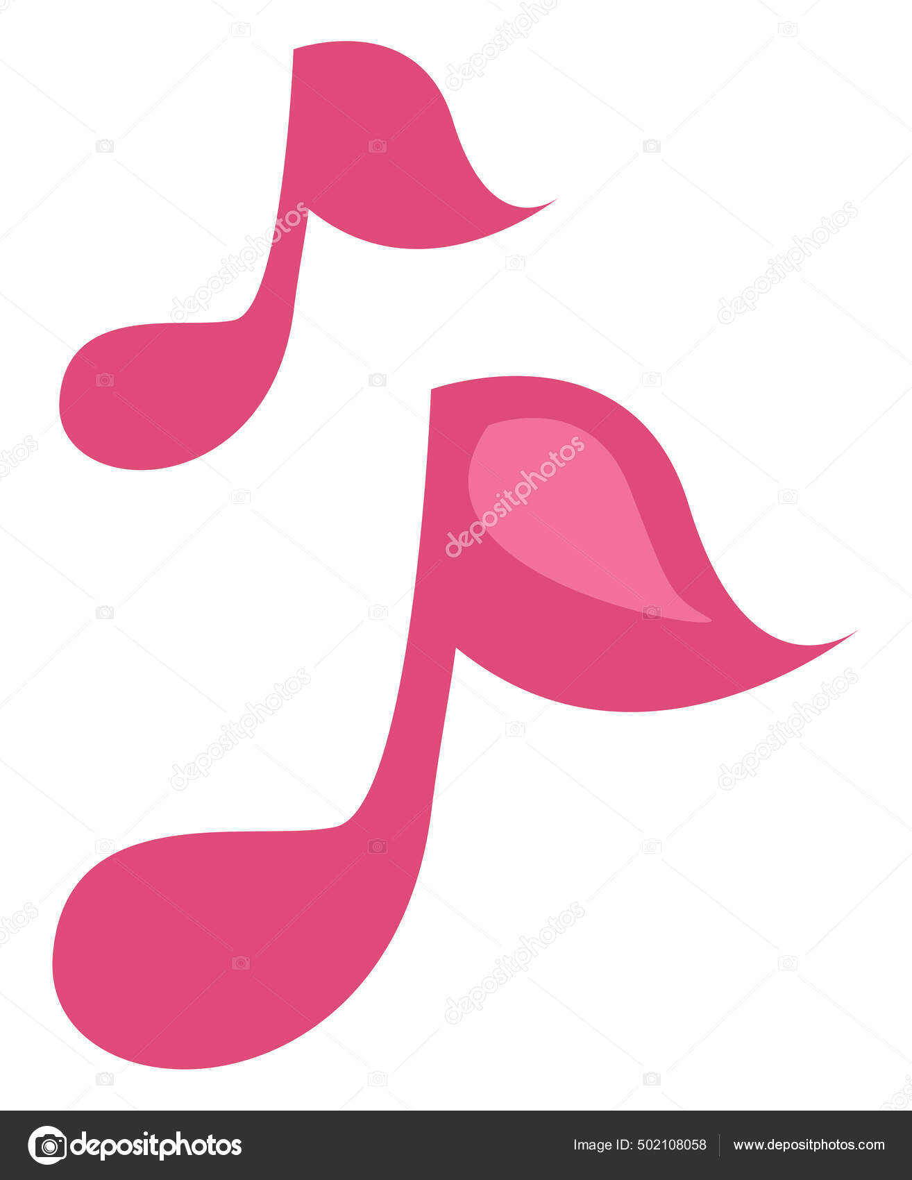 Pink Music Notes Illustration Vector White Background Stock ...