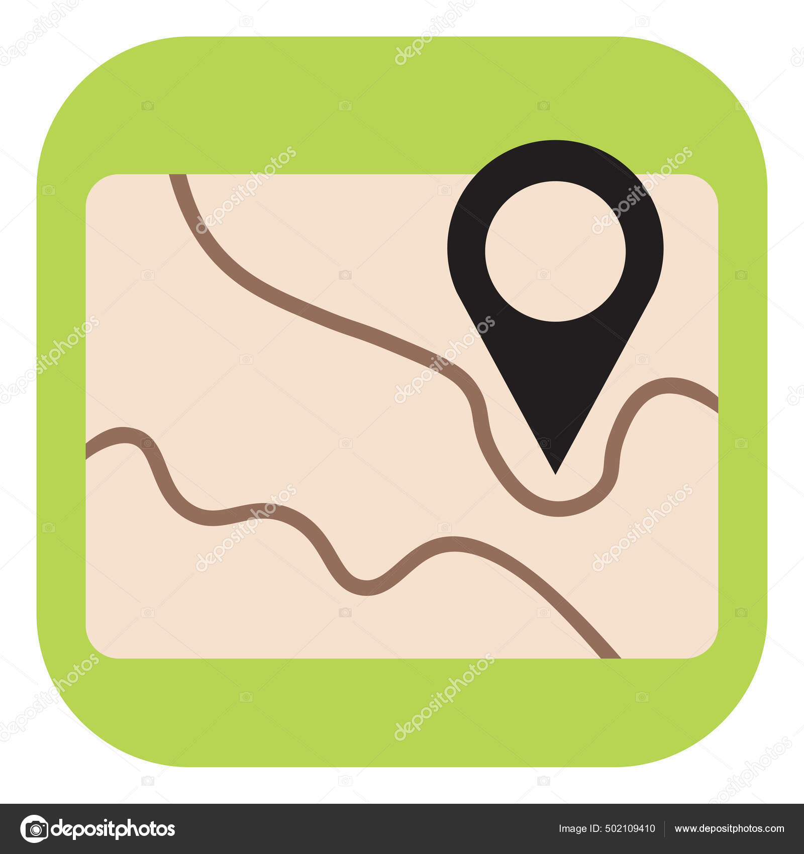 Navigation Map Illustration Vector White Background Stock Vector by ...