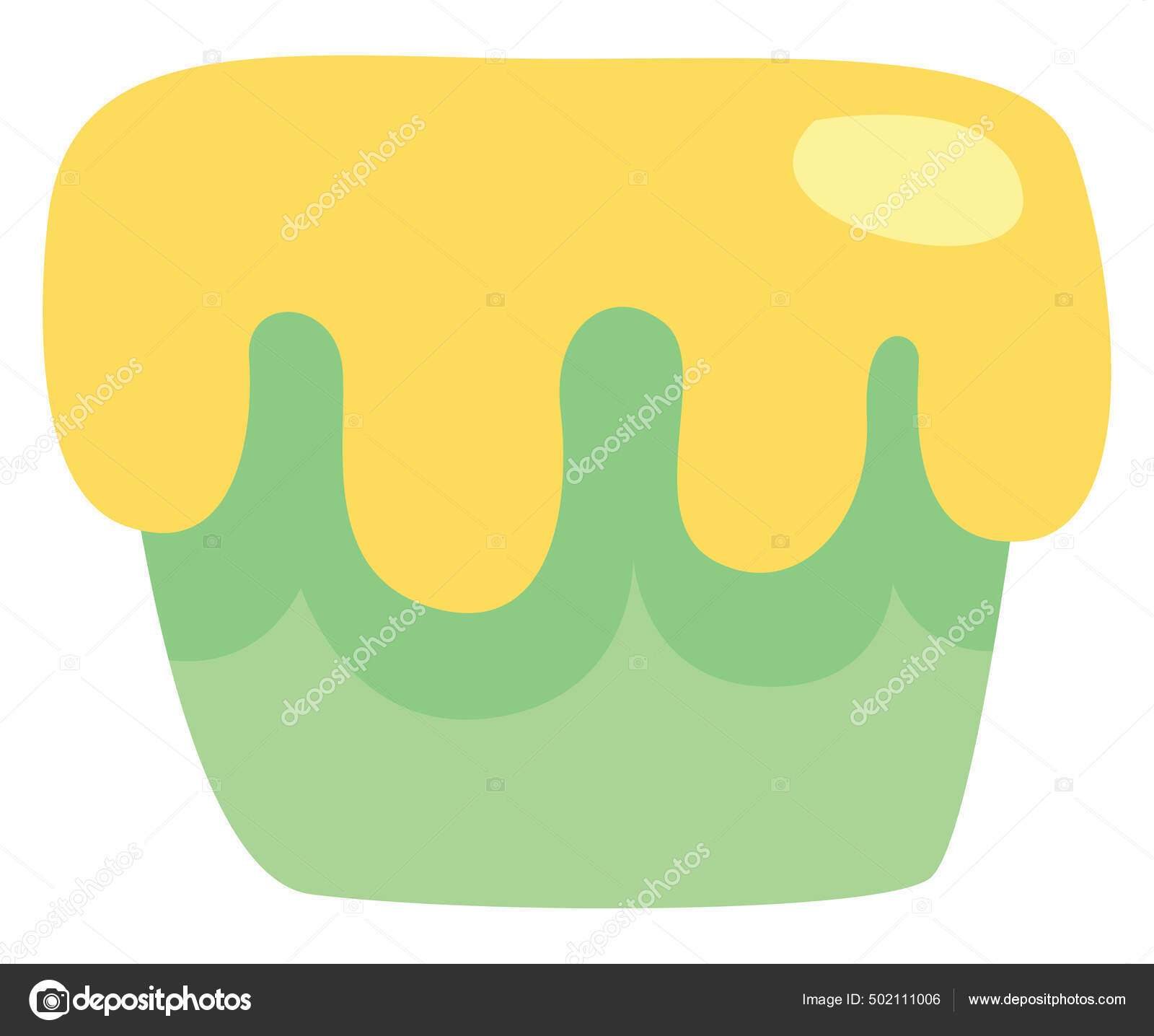 Yellow Frosting Cake Illustration Vector White Background Stock Vector ...