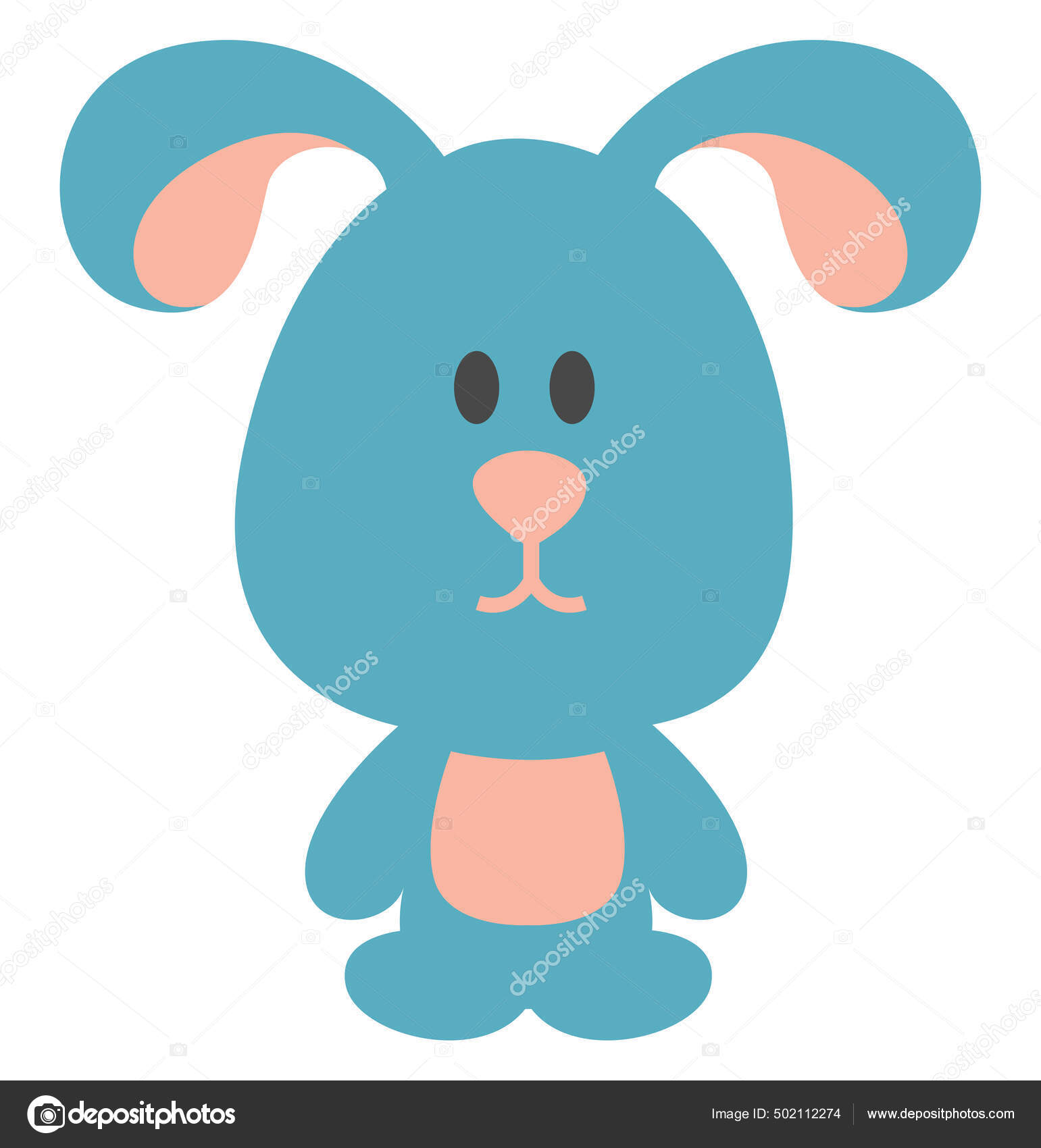 Blue Bunny Illustration Vector White Background Stock Vector by ...