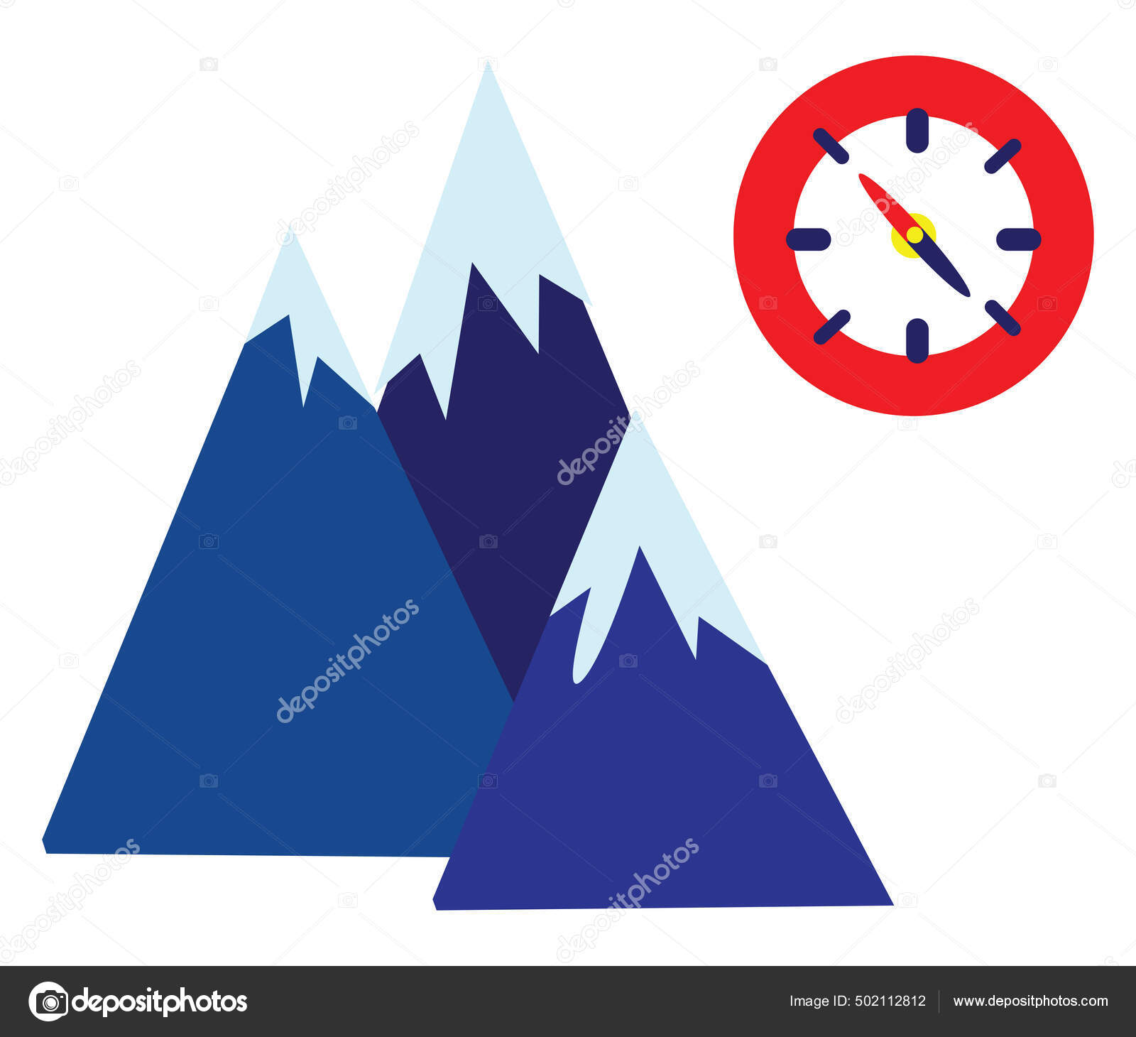 Mountain Compass Illustration Vector White Background Stock Vector by ...