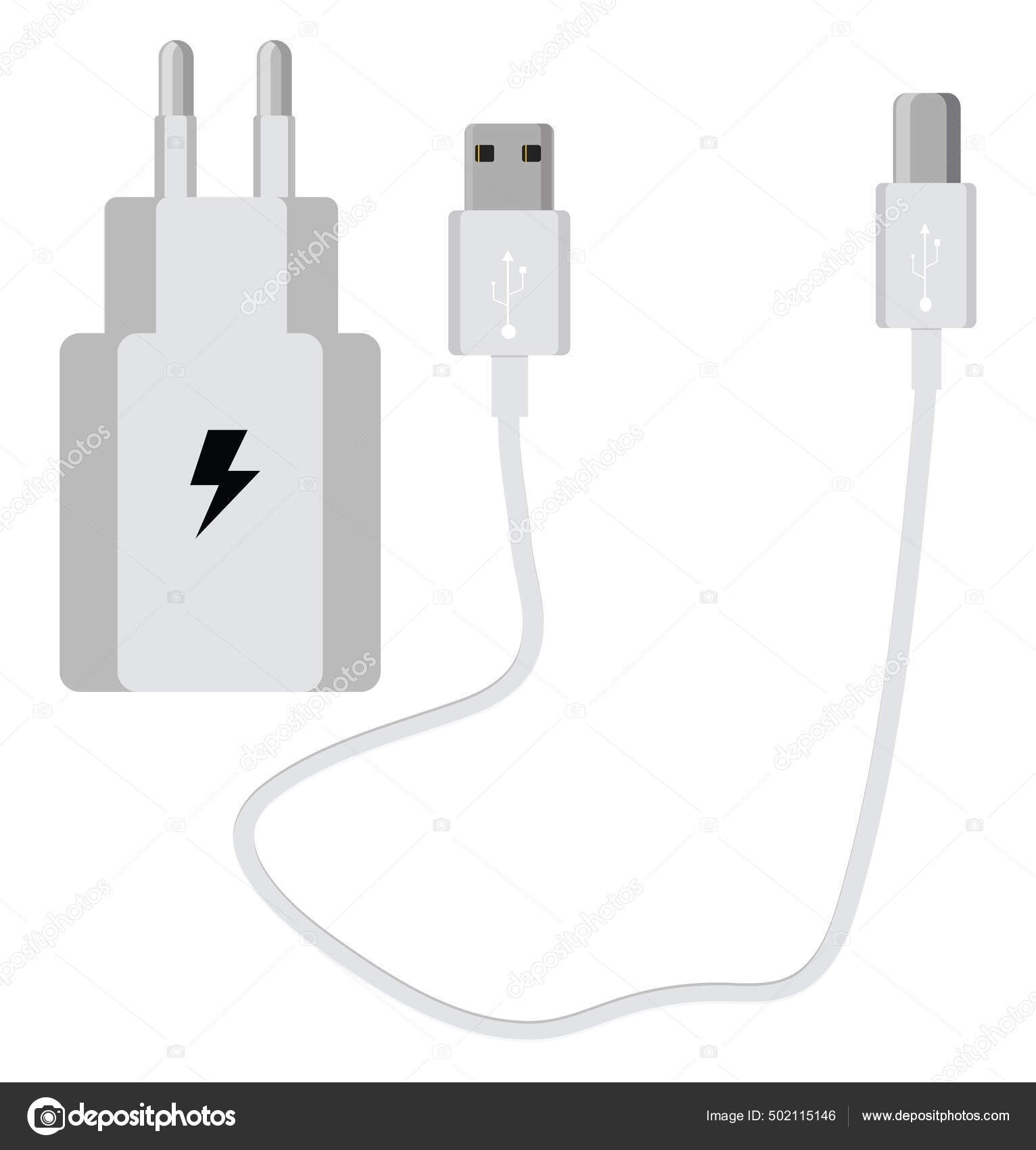 Phone Charger Illustration Vector White Background Stock Vector Image ...