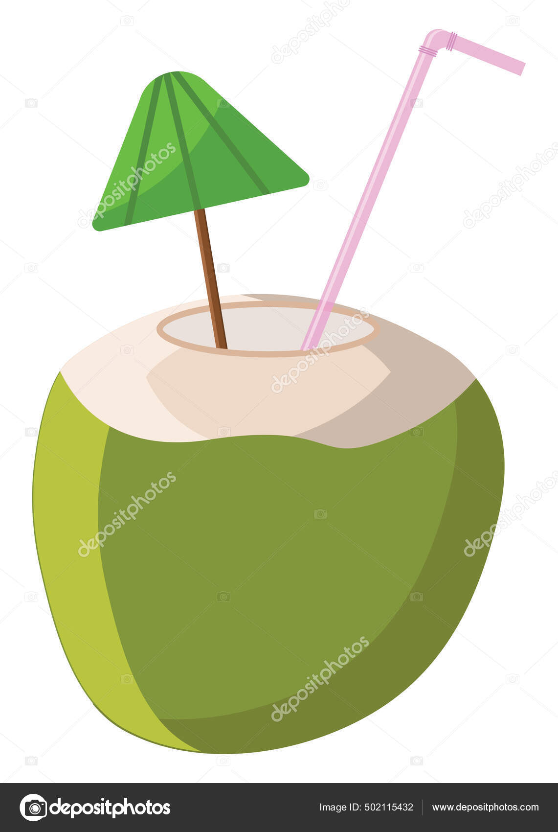 Coconut Drink Cartoon