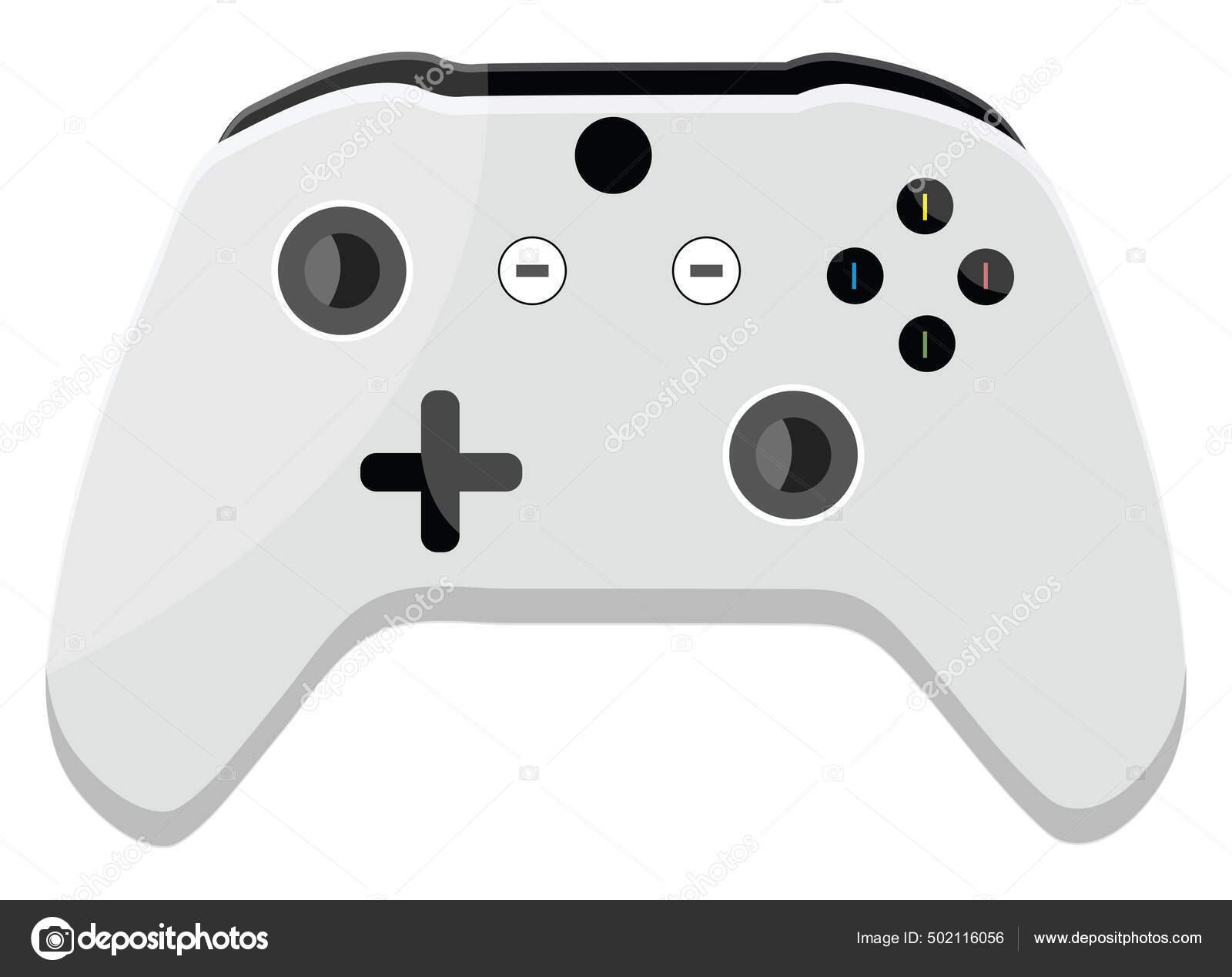 White Gaming Controller Illustration Vector White Background Stock ...