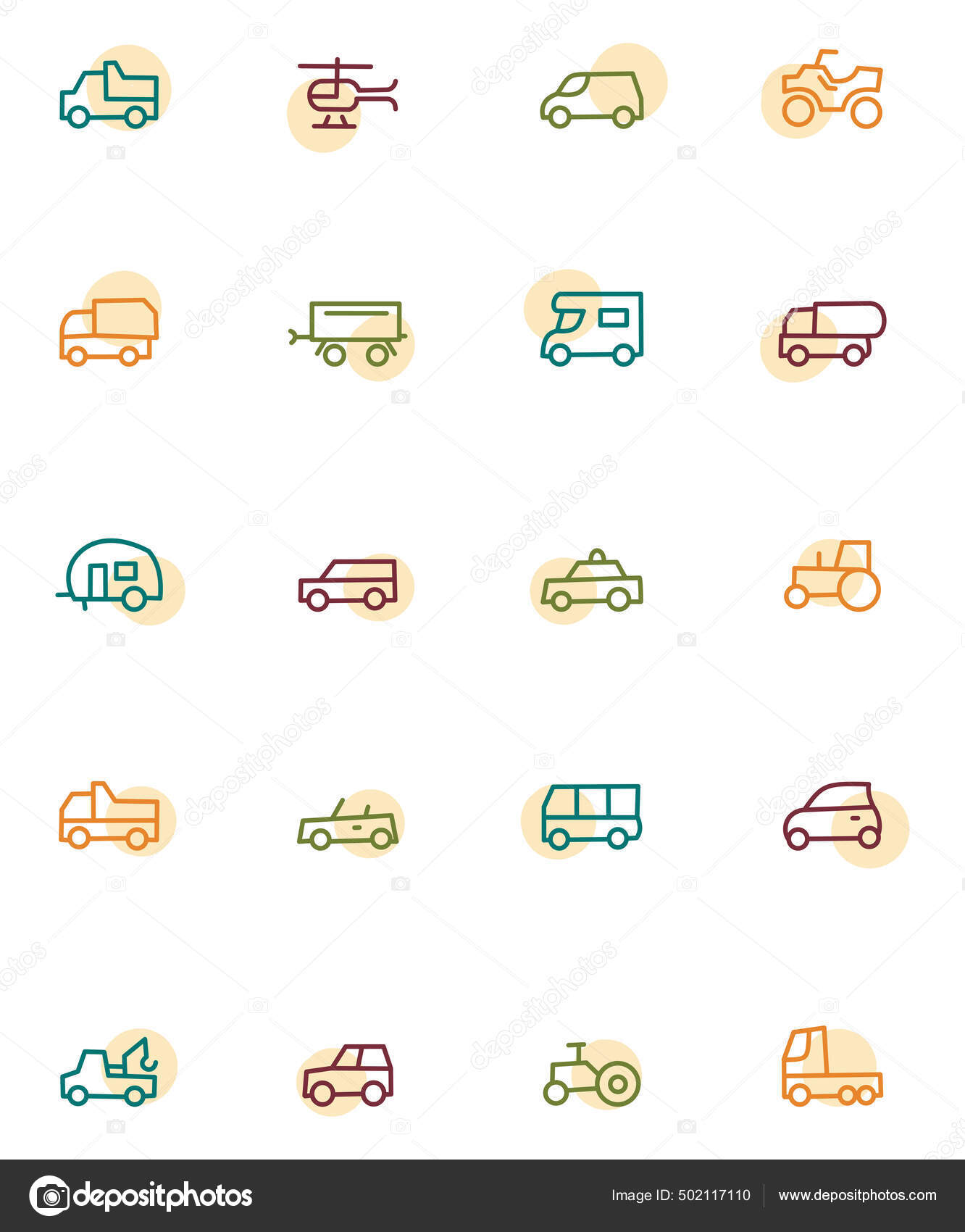 Cars Icon Pack Illustration Vector White Background Stock Vector by ...