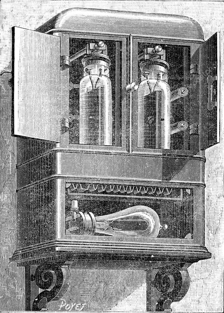 Edison electricity meter, vintage engraving. — Stock Photo © Morphart ...