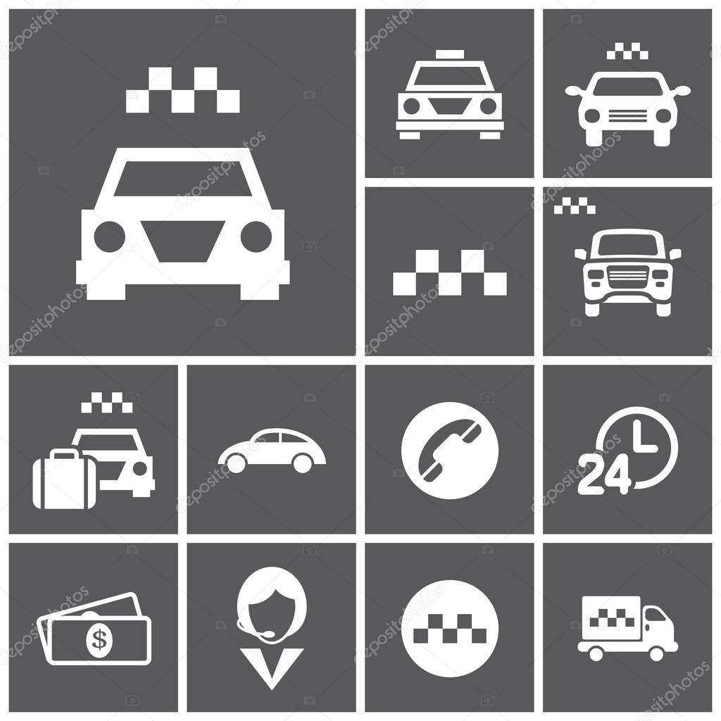 Taxi, car, cab icons ⬇ Vector Image by © marina_ua | Vector Stock 56897905