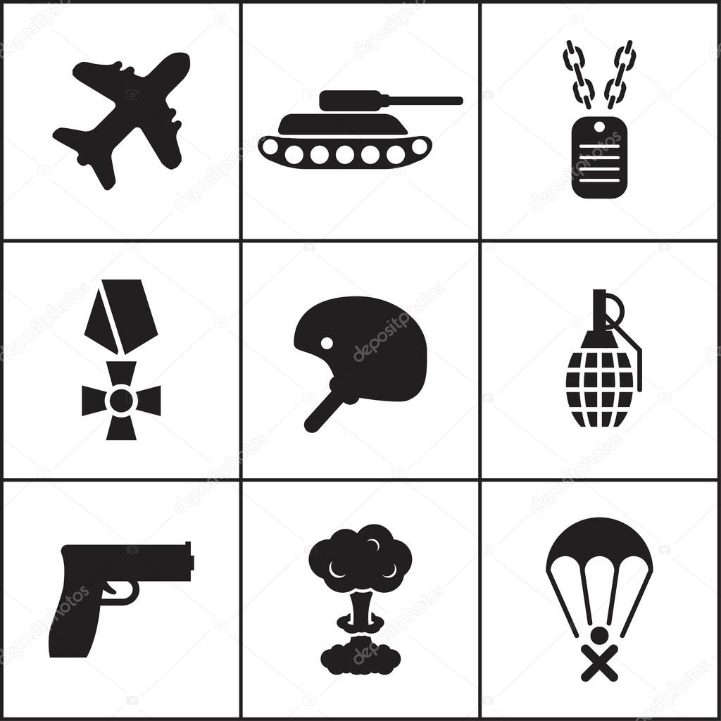Military, army, war icons — Stock Vector © marina_ua #56899139