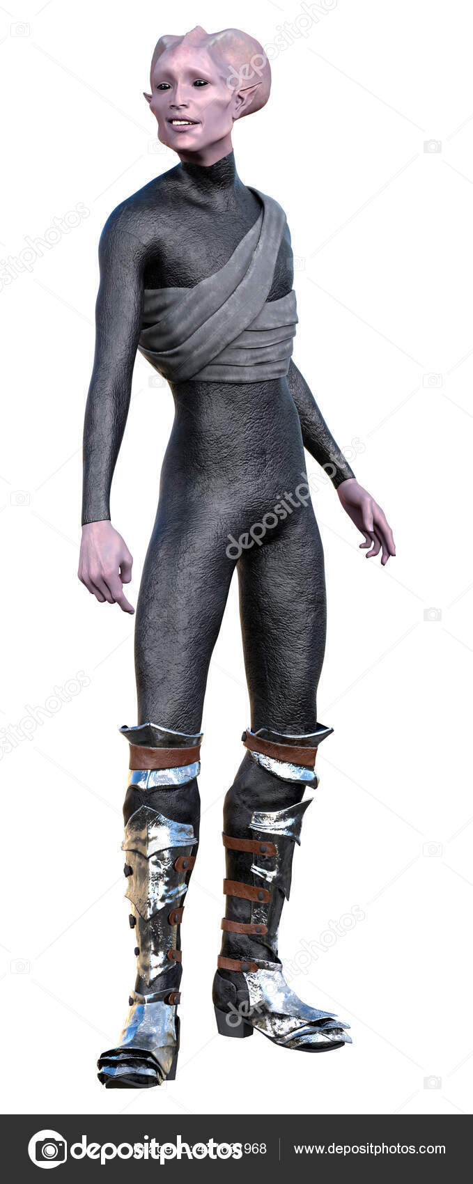 Rendering Fantasy Alien Isolated White Background Stock Photo by ...