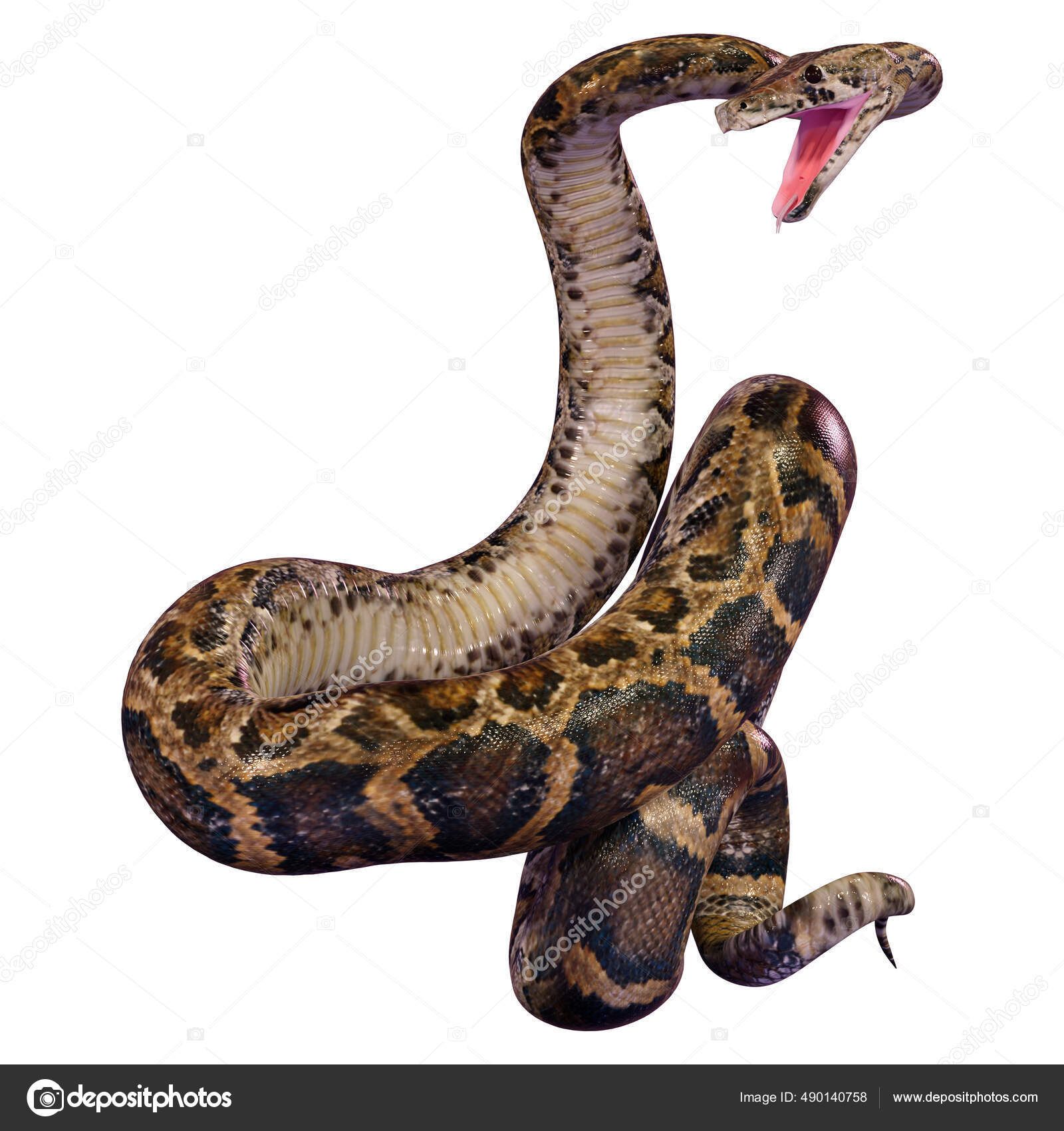 Rendering Burmese Python Python Bivittatus One Largest Snakes World ...