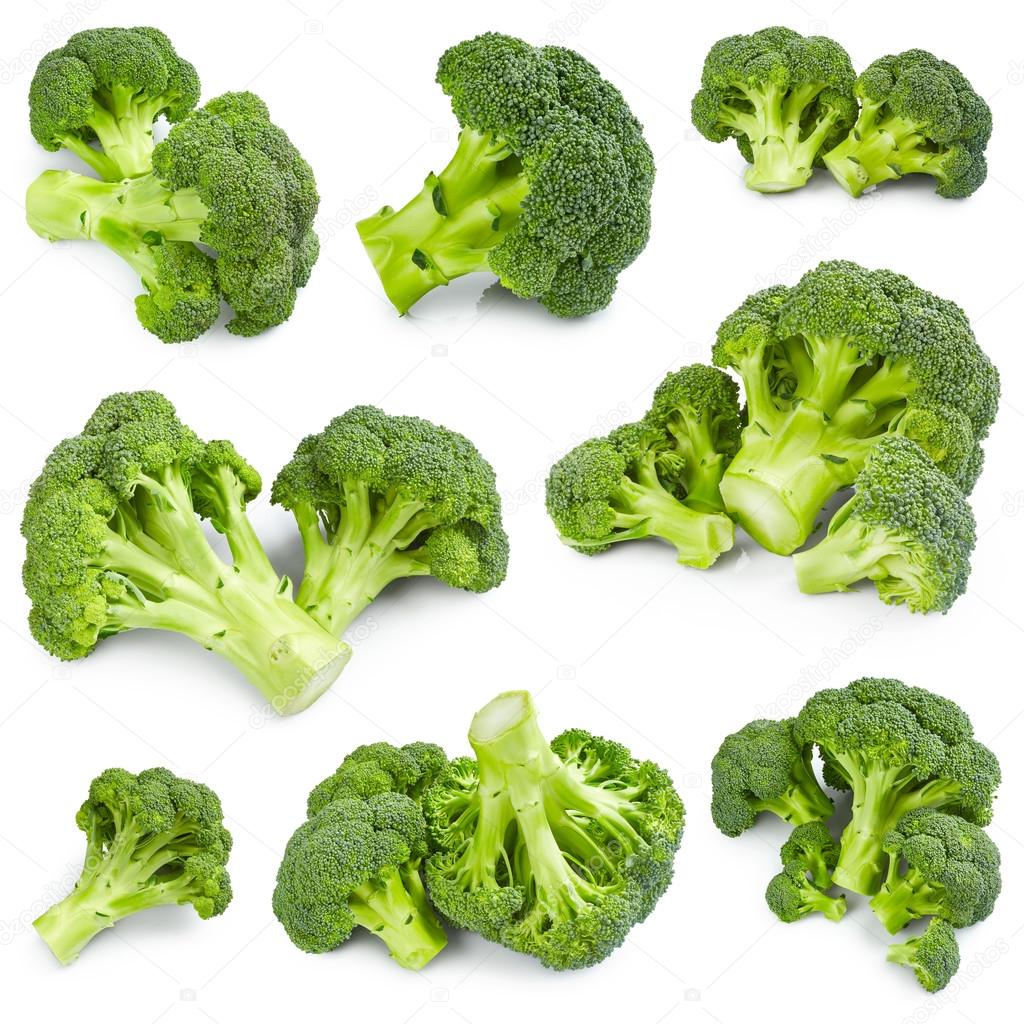 Set of ripe broccoli isolated Stock Photo by ©Nik_Merkulov 107990180
