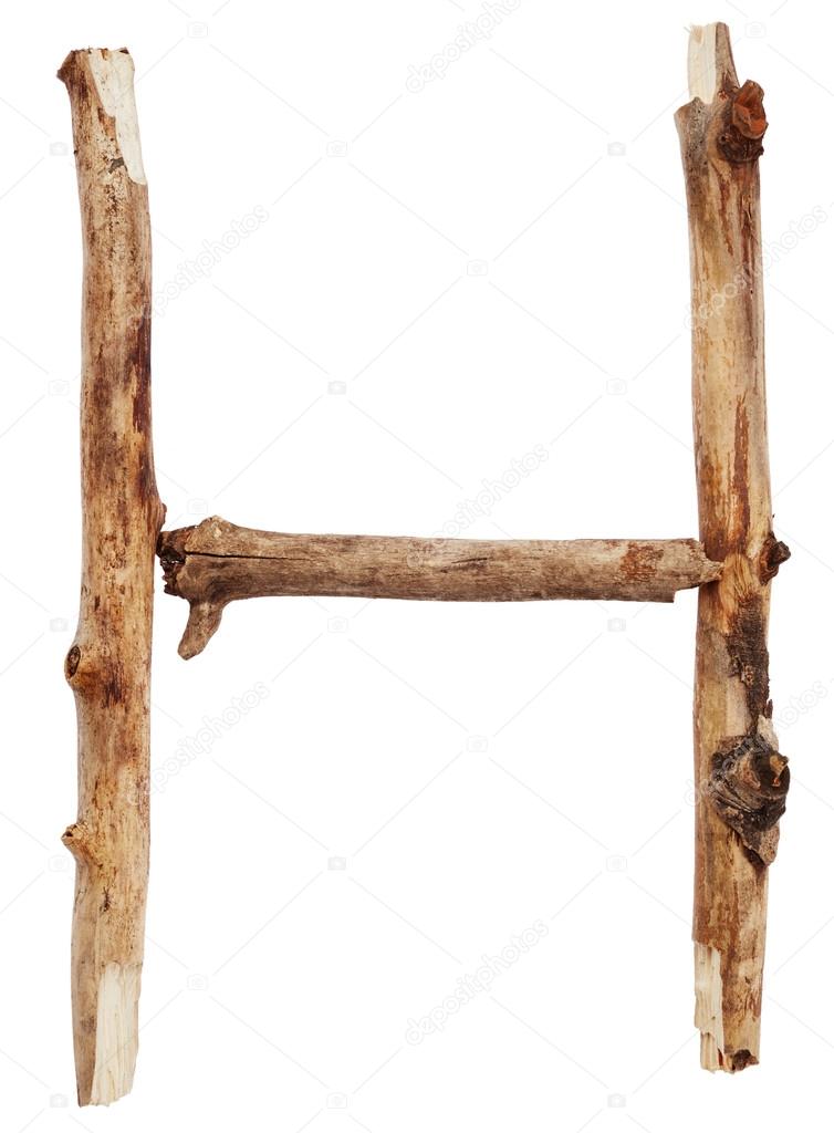 Letter H made from sticks Stock Photo by ©Nik_Merkulov 81751664