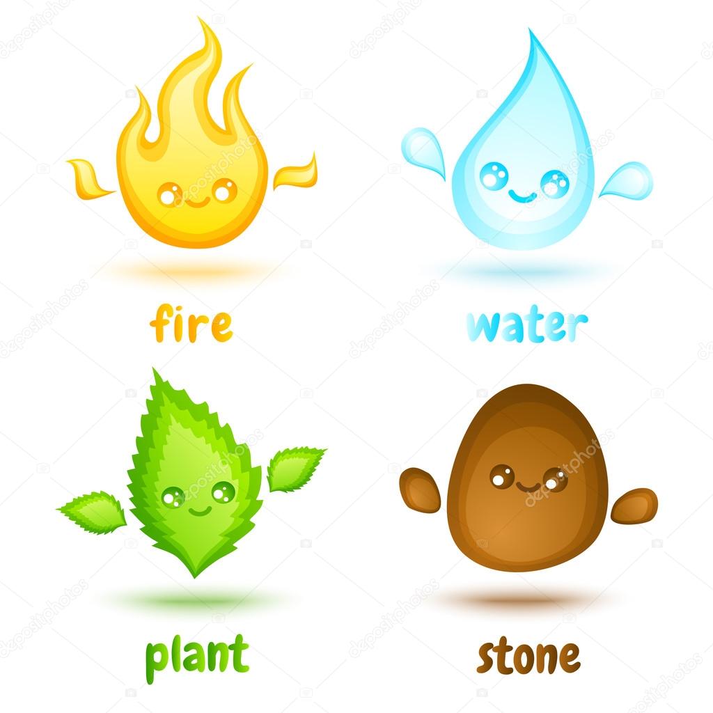 Icons four elements — Stock Vector © serazetdinov #90311036