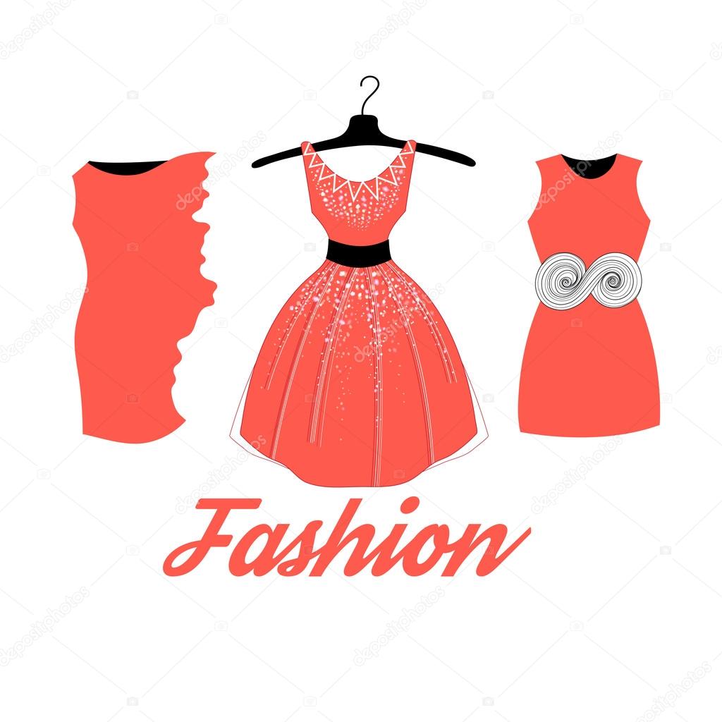Fashionable red dress Stock Vector by ©tanor 103499550