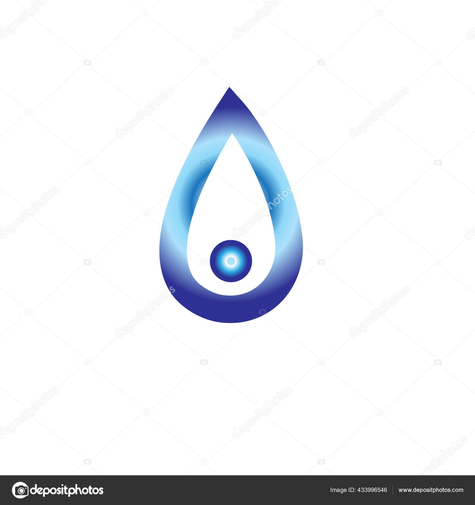 Vector Water Drop Icon White Background Example Water Drop Line Stock ...