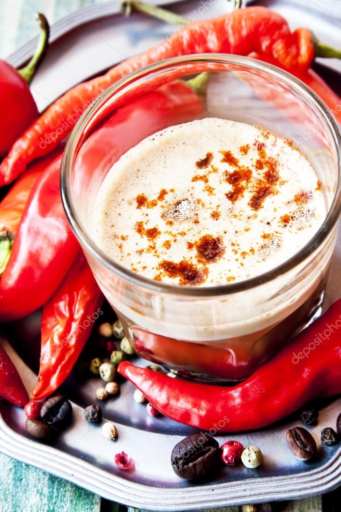 Spicy Coffee with Chili Peppers Stock Photo by ©marrakeshh 53554469