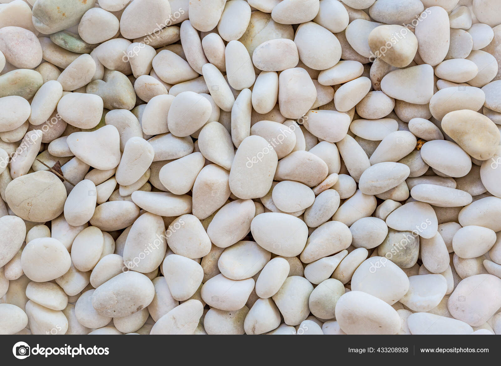 White Pebbles Stone Texture Background Natural Rounded Rocks Garden Spa ...